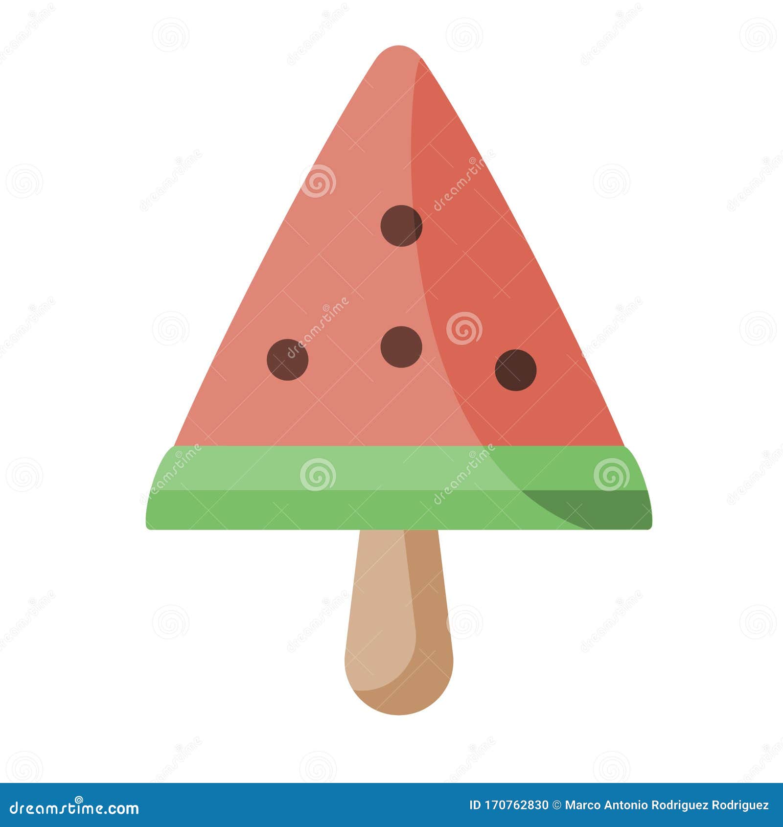 Cartoon Watermelon Popsicle Icon Illustration Isolated Stock ...