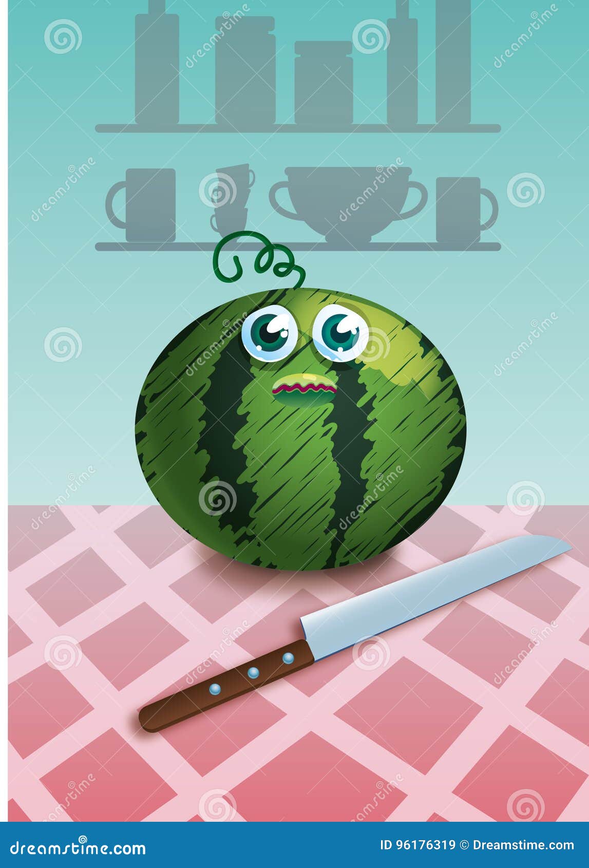 Cartoon watermelon stock vector. Illustration of vector - 96176319
