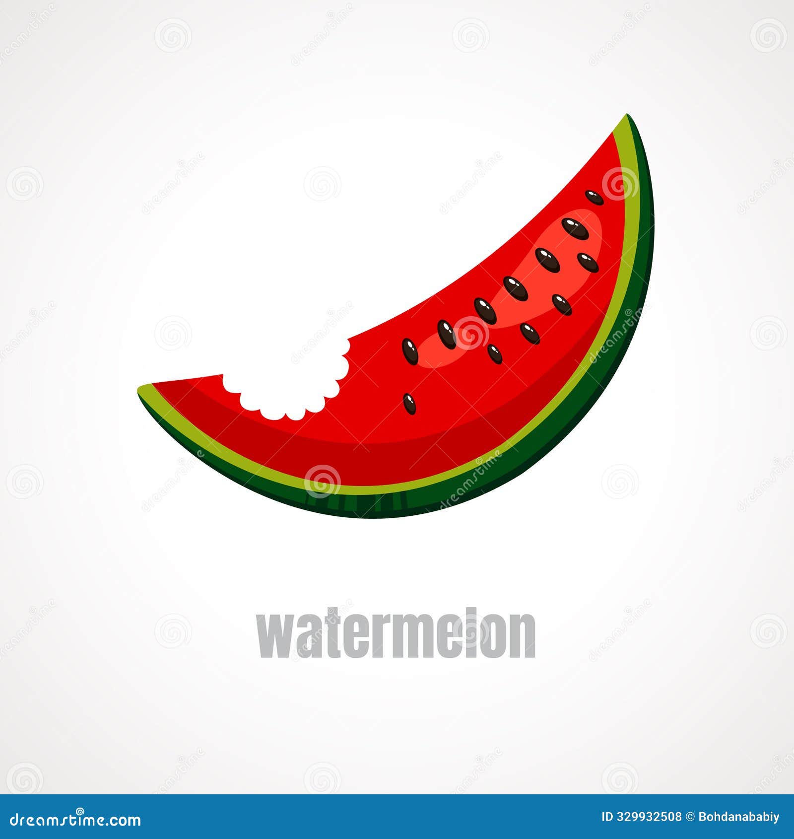 Cartoon Watermelon Sign. Vector Illustration Stock Illustration ...