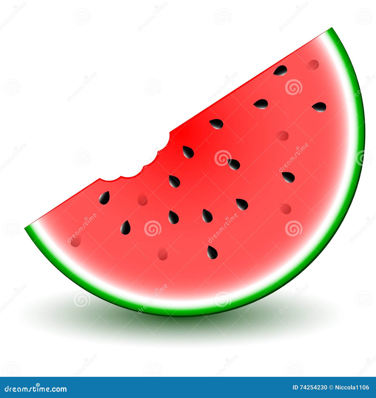 Cartoon Watermelon Slice stock vector. Illustration of logo - 74254230