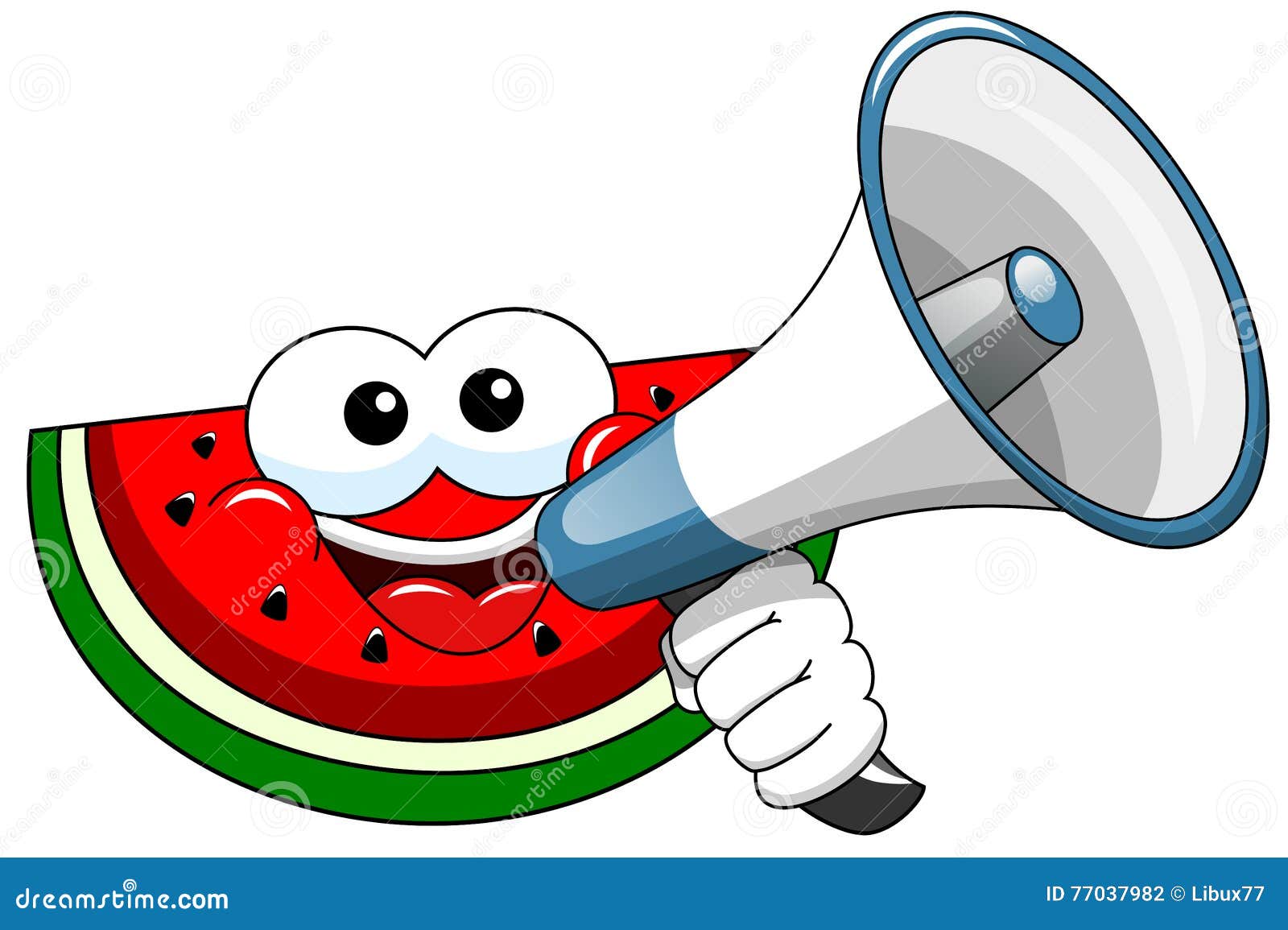 Cartoon Watermelon Speaking Megaphone Stock Vector - Illustration of ...