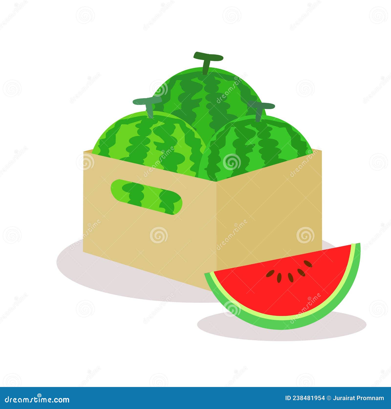 Cartoon Watermelon Vector on Background. Stock Illustration ...