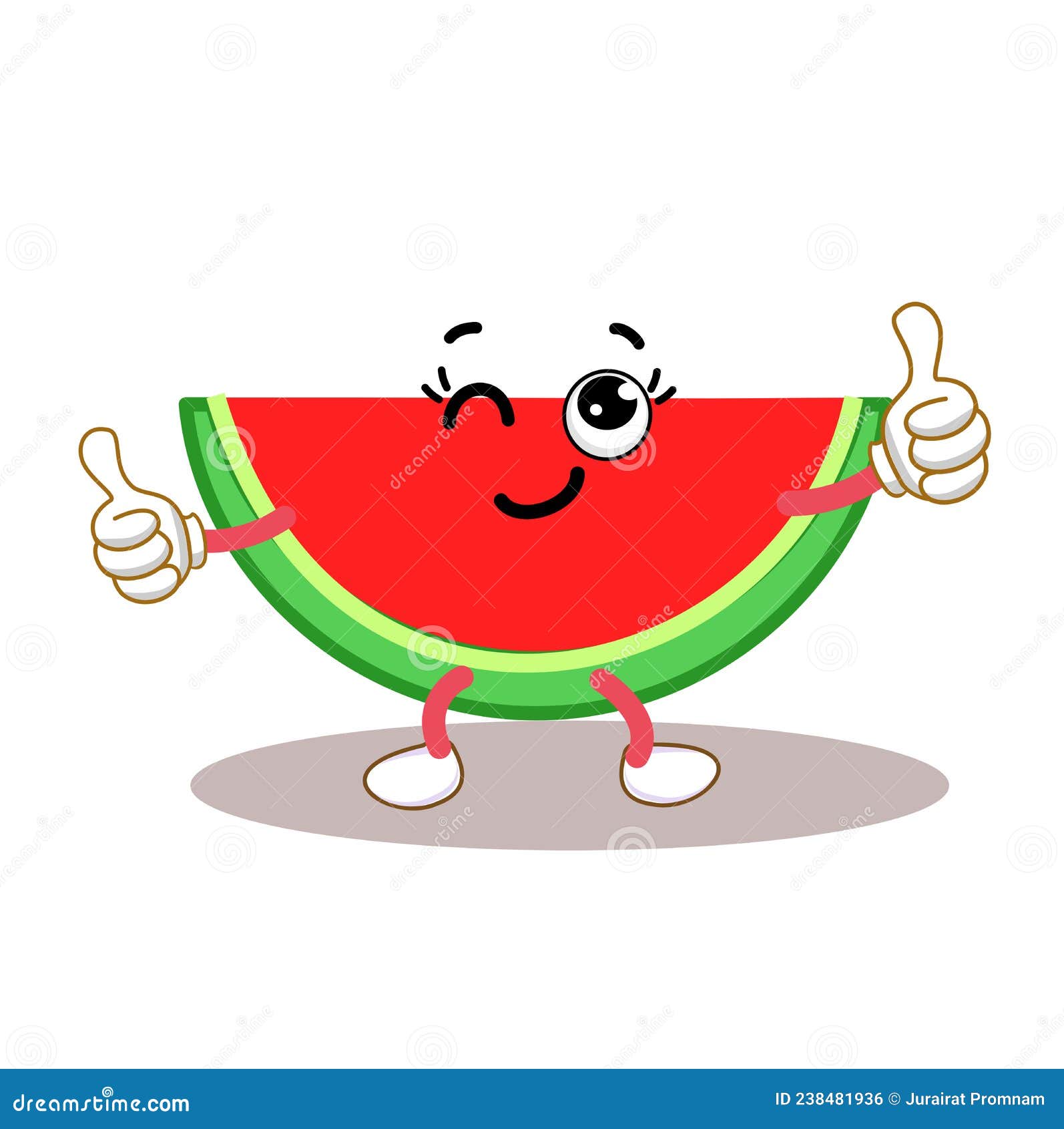 Cartoon Watermelon Vector on Background. Stock Vector - Illustration of ...