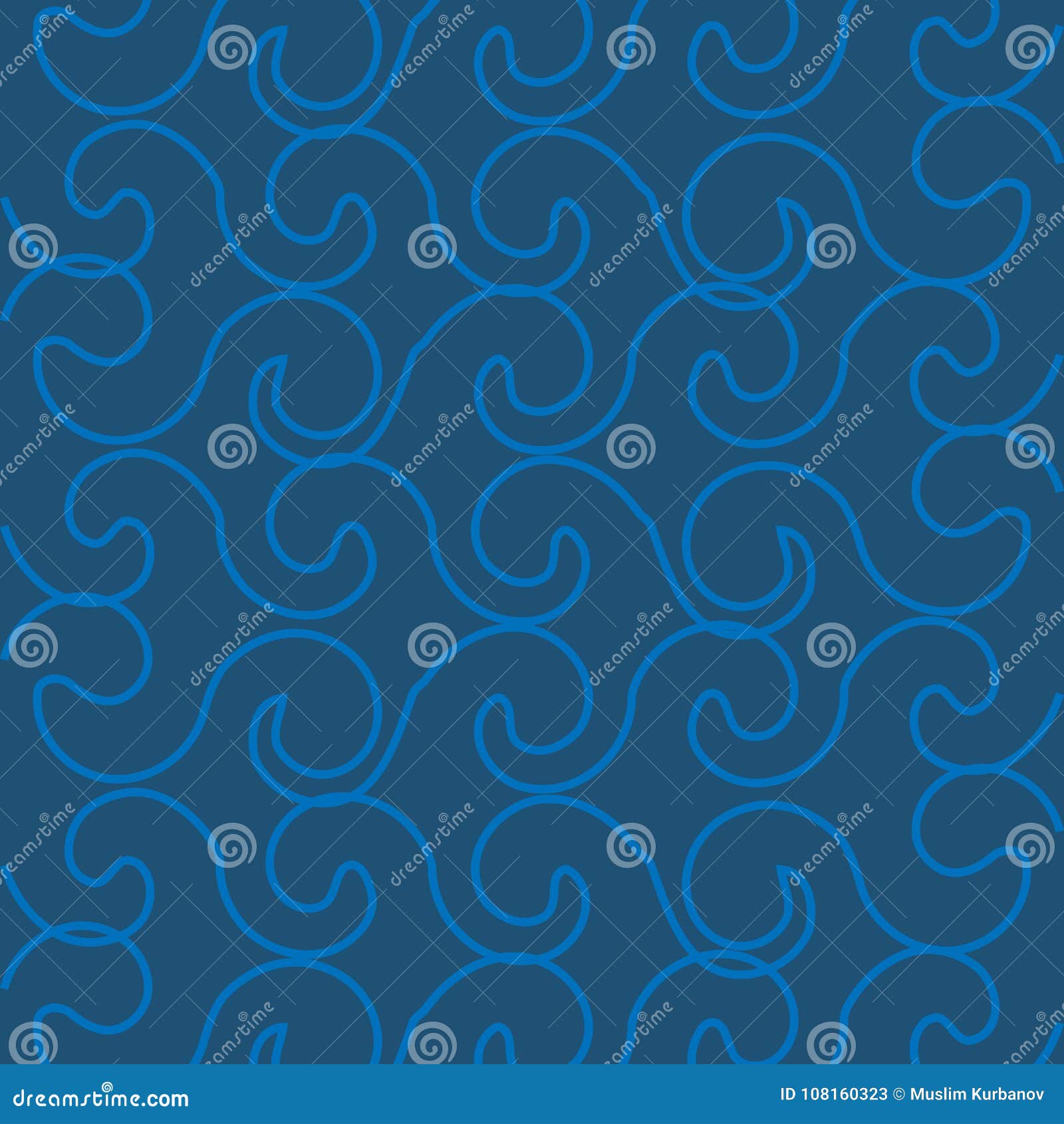 Cartoon Waves Line Pattern Vector Stock Vector - Illustration of ...