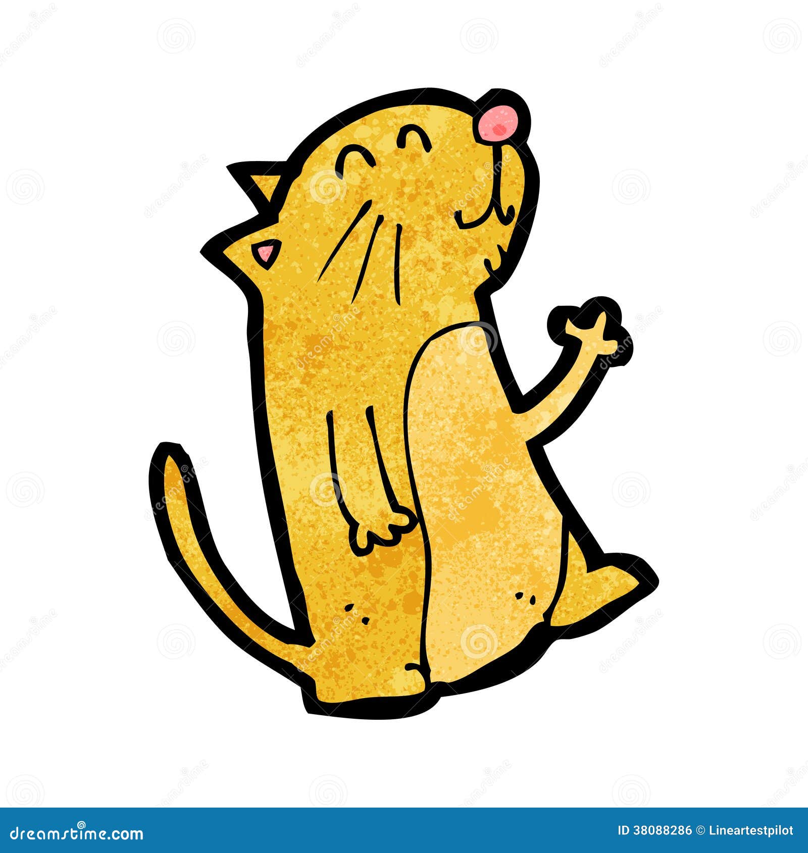 Cartoon waving cat stock vector. Illustration of waving - 38088286