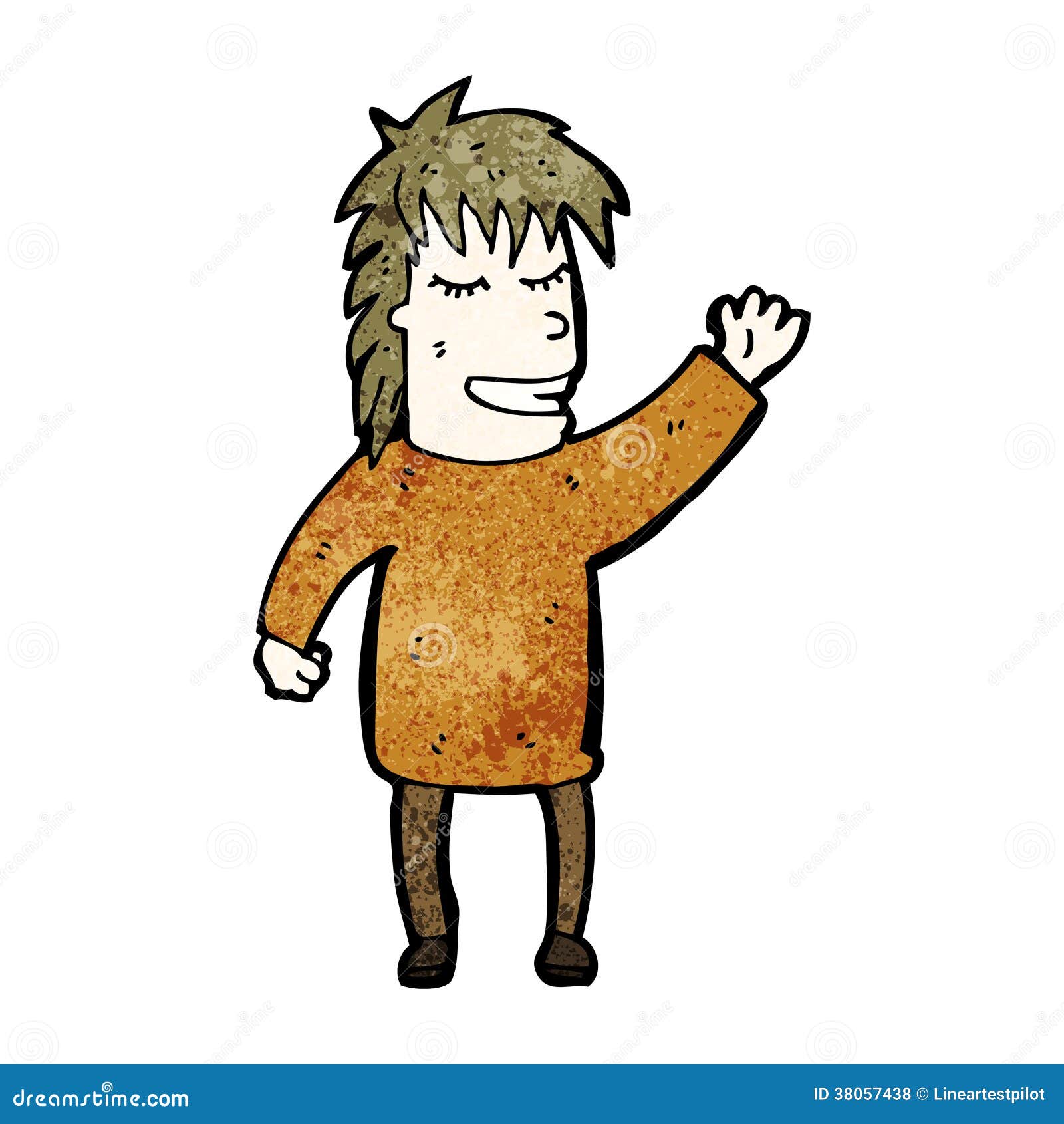 Cartoon waving man stock vector. Illustration of waving - 38057438