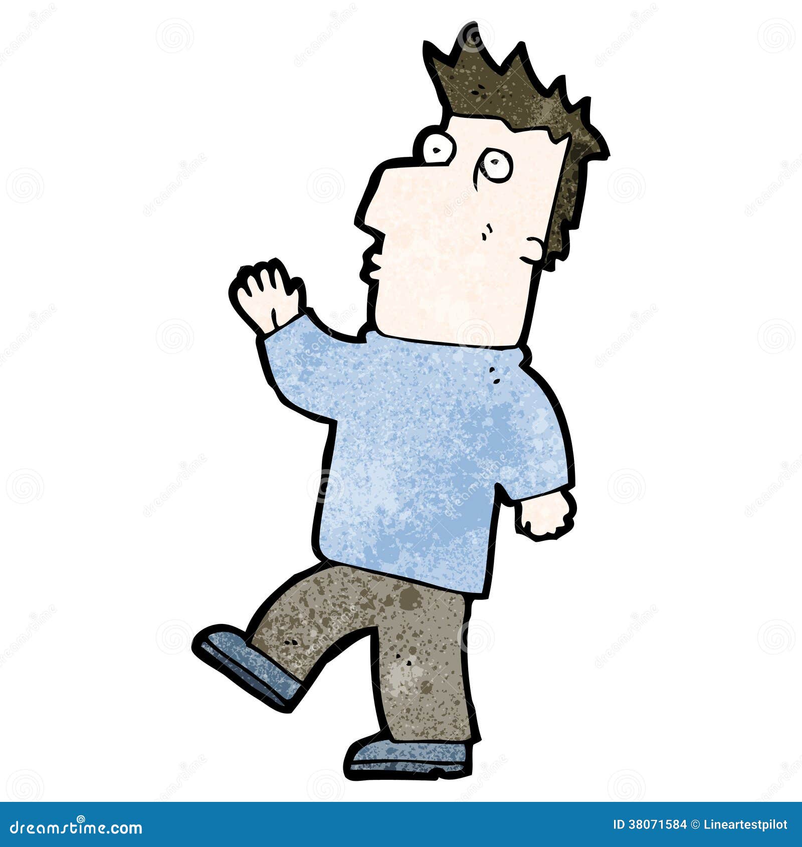 Cartoon waving man stock vector. Illustration of doodle - 38071584