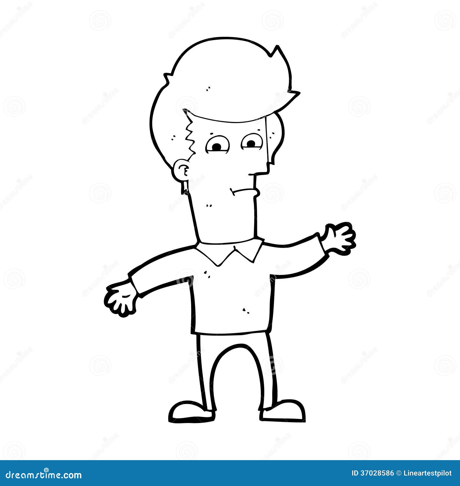 Cartoon waving man stock illustration. Illustration of line - 37028586