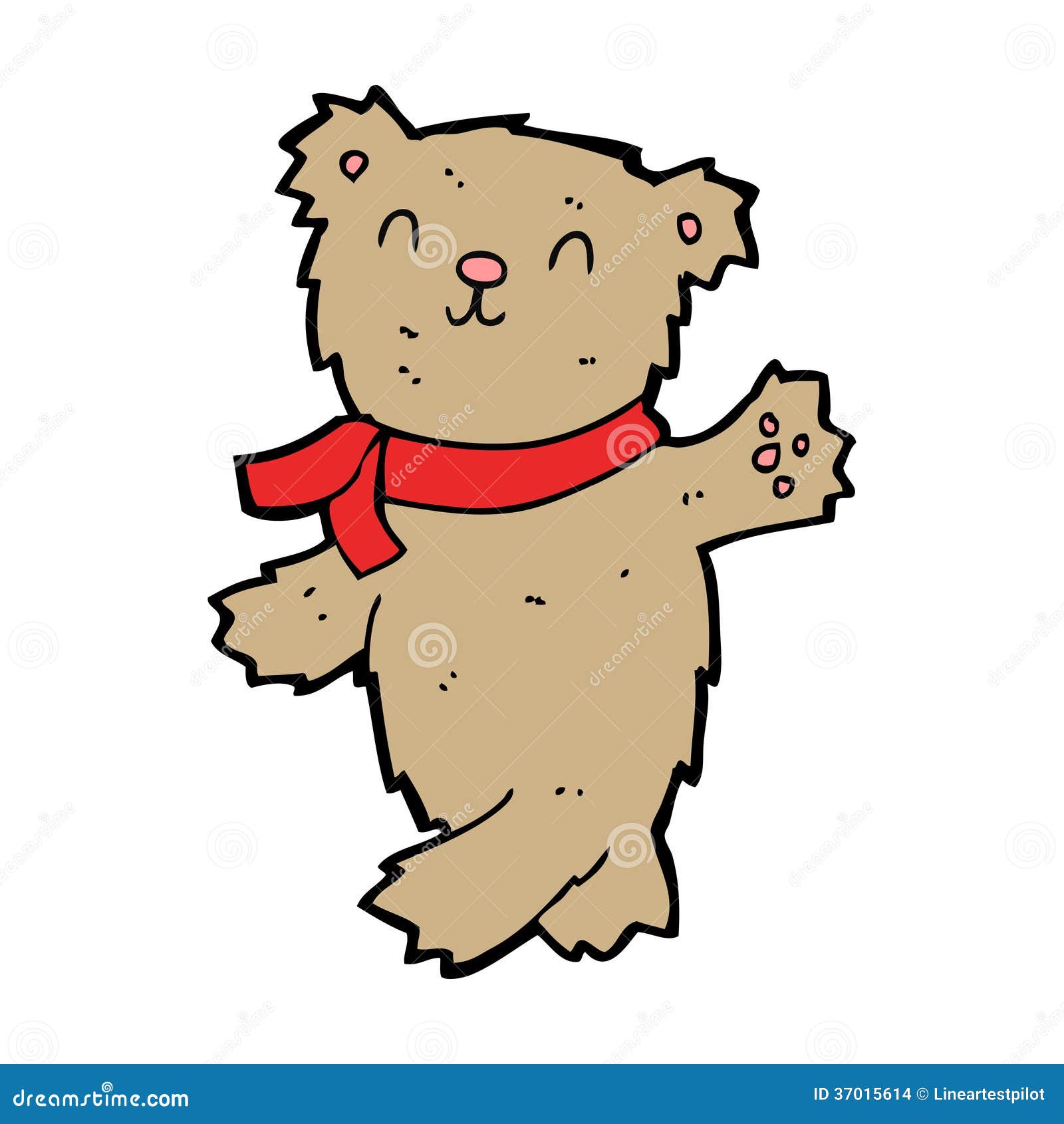 Cartoon waving teddy bear stock vector. Illustration of rough - 37015614