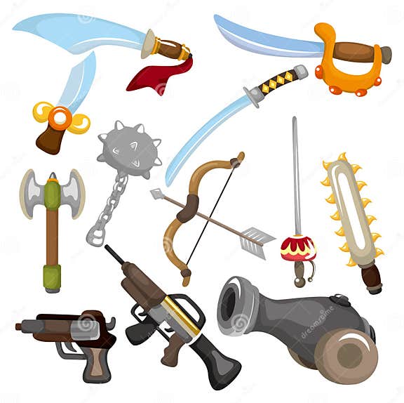 Cartoon Weapon icon stock vector. Illustration of arrow - 19171091