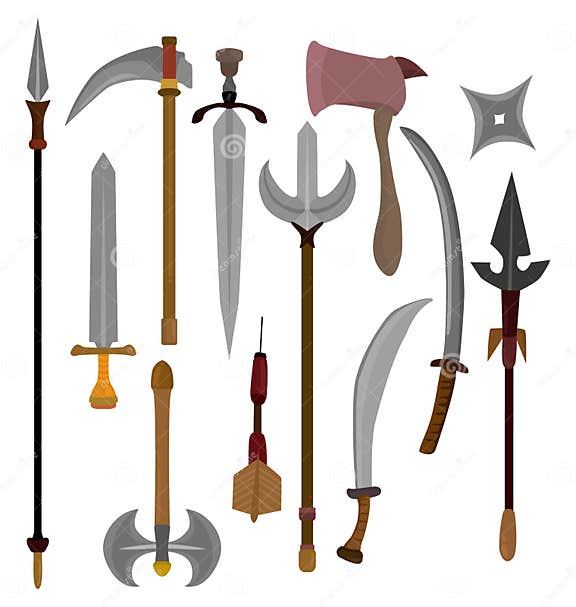 Cartoon weapon icon stock vector. Illustration of knight - 19330171