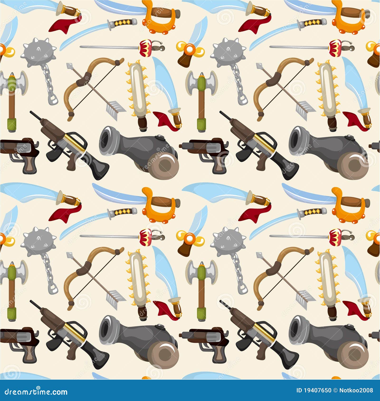 Cartoon Weapon Icons Set Vector Illustration | CartoonDealer.com #86118354