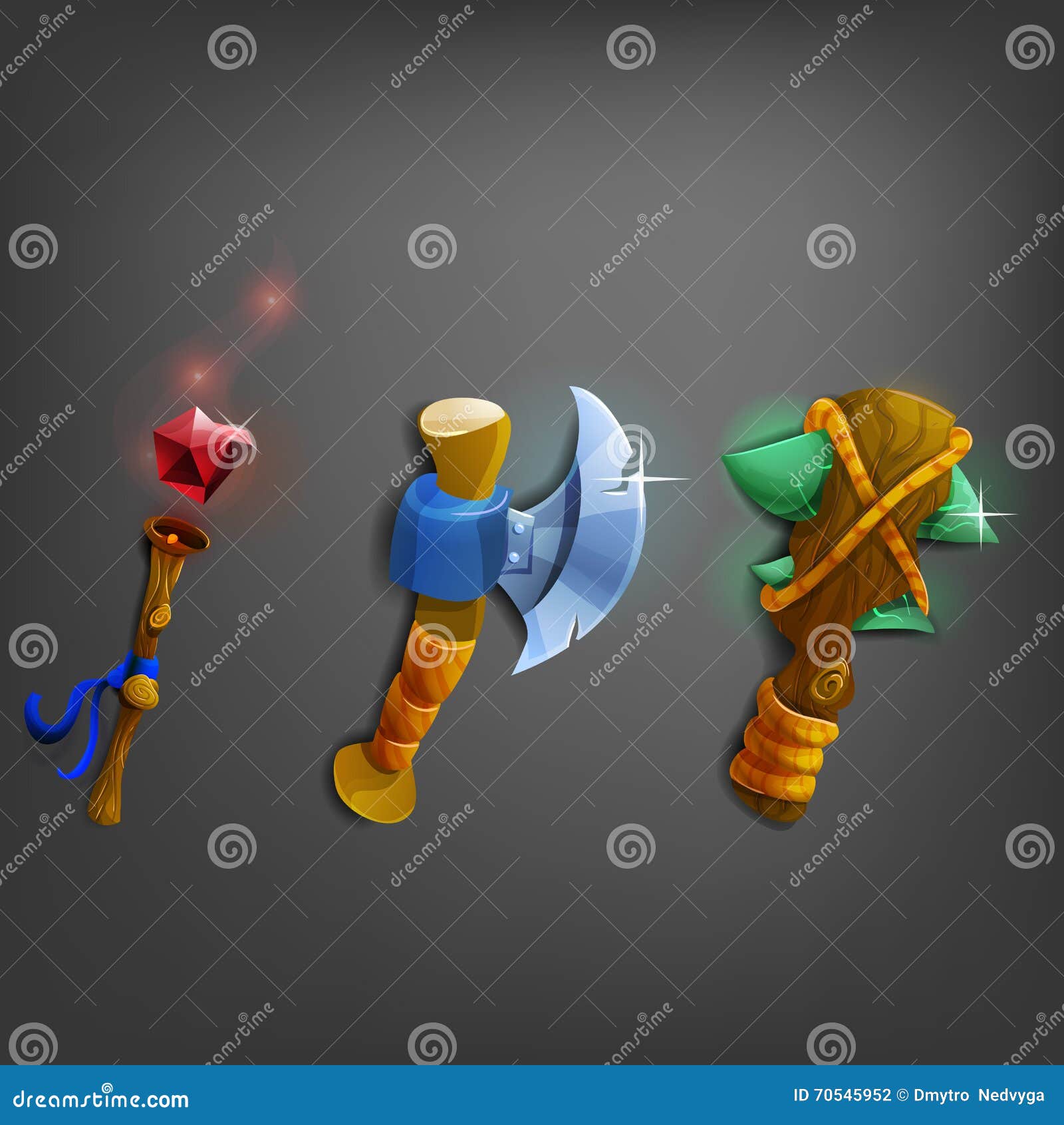 Set Of Cartoon Weapons. | CartoonDealer.com #82743247