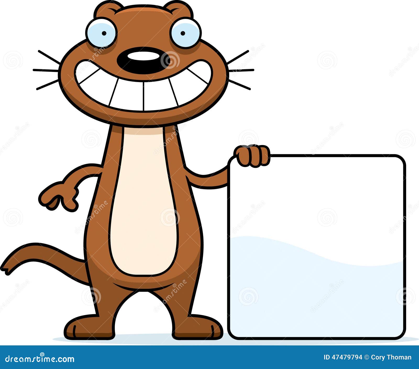 Cartoon Weasel Sign stock vector. Illustration of graphic - 47479794