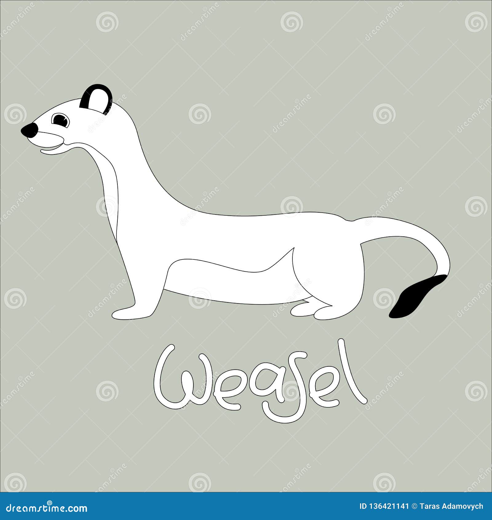 Cartoon Weasel Vector Illustration, Linig Draw ,profile Stock Vector ...
