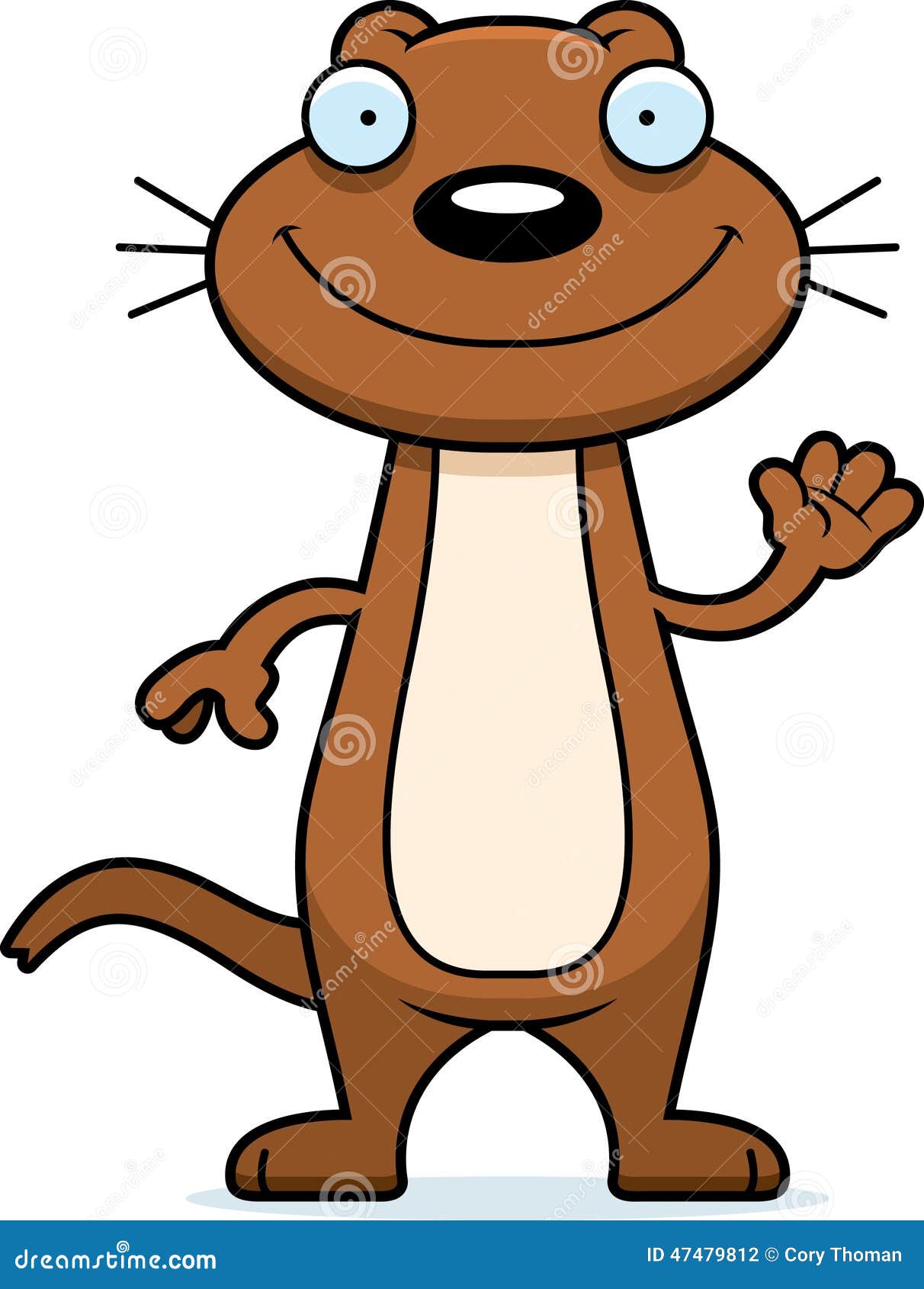 Cartoon Weasel Waving stock vector. Illustration of smiling - 47479812