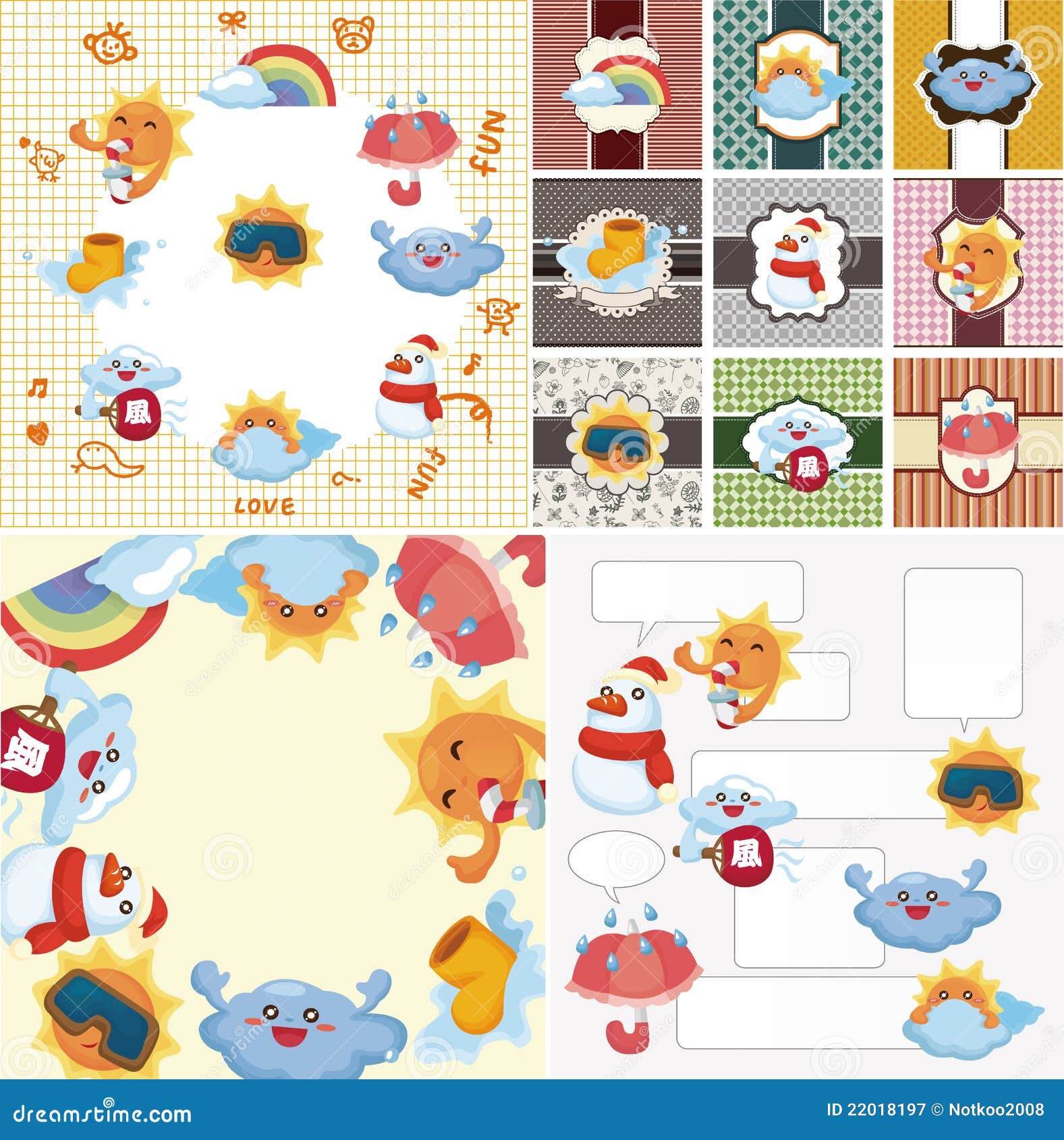 Cartoon weather card stock vector. Illustration of meteorology - 22018197