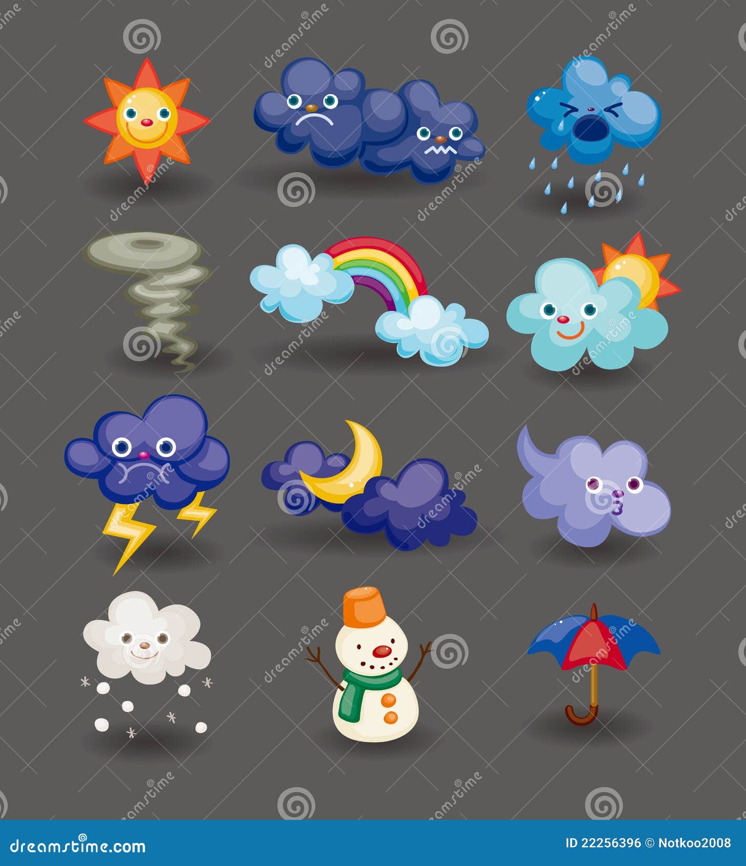 Cartoon Weather Collection Vector Illustration | CartoonDealer.com ...