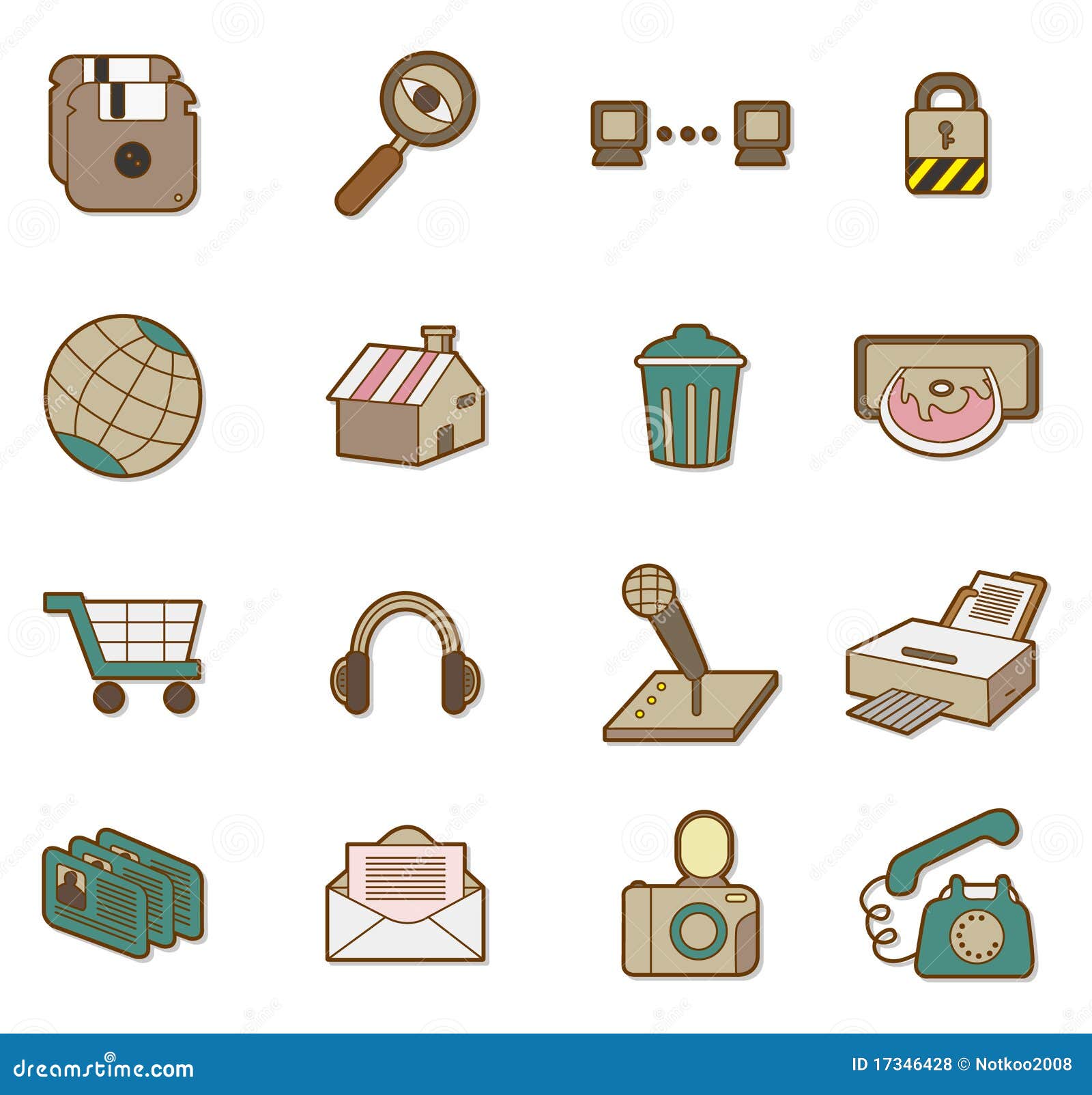 Cartoon web icon stock vector. Illustration of home, icon - 17346428