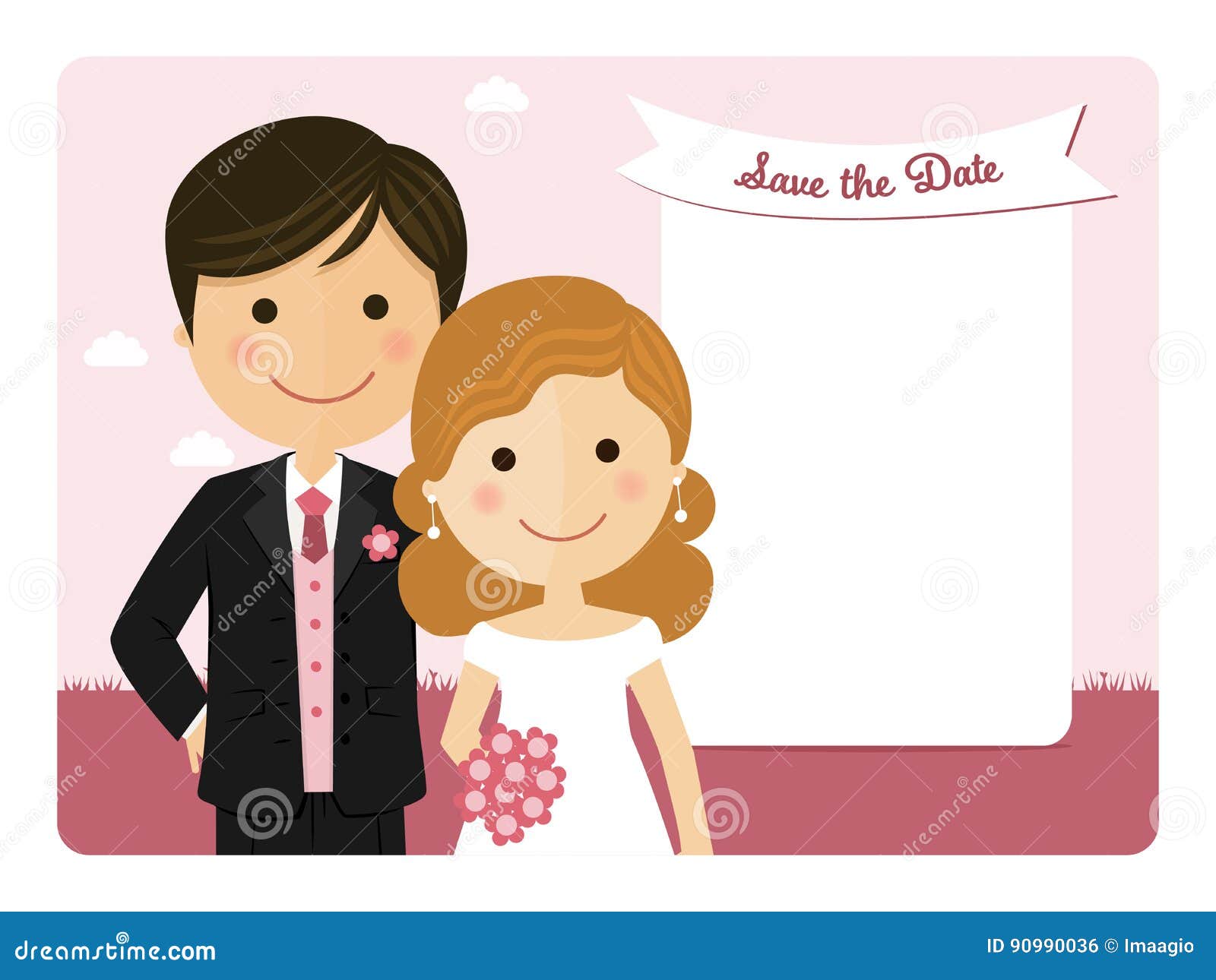 Cartoon wedding invitation stock vector. Illustration of ceremony ...