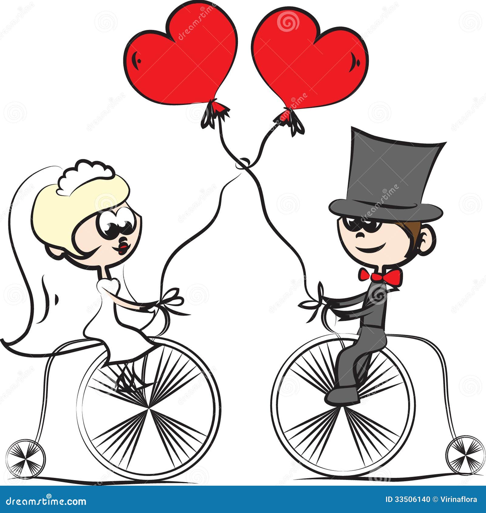 Cartoon Wedding Picture,vector Stock Vector - Illustration of flower ...