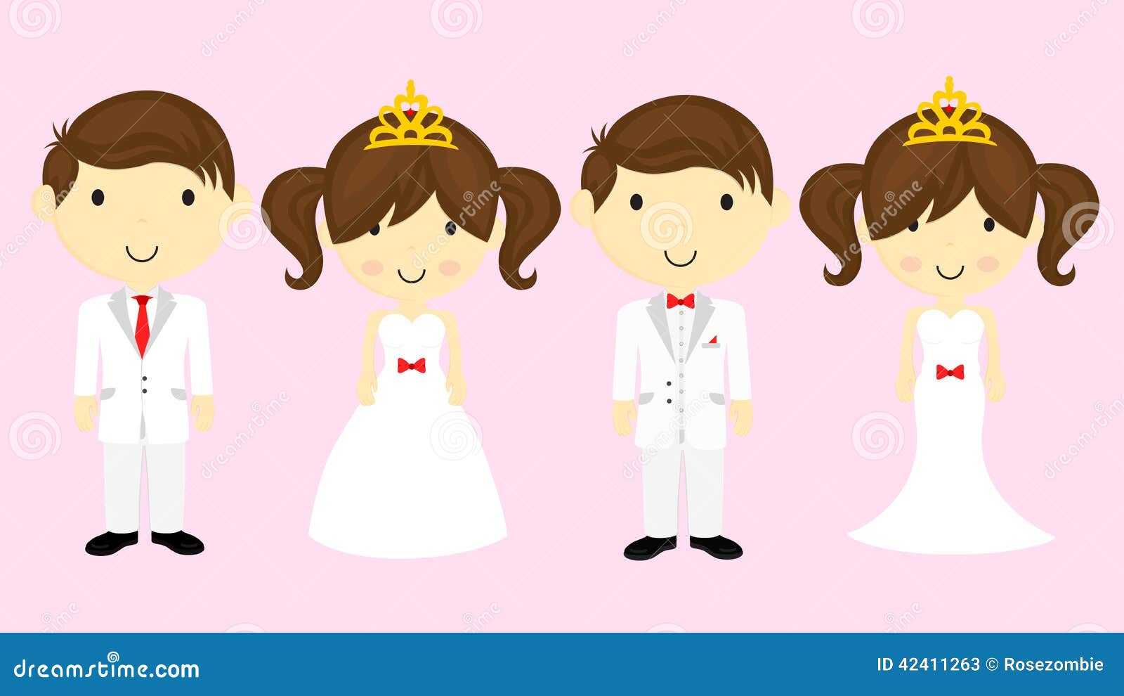 Cartoon wedding stock illustration. Illustration of cutout - 42411263