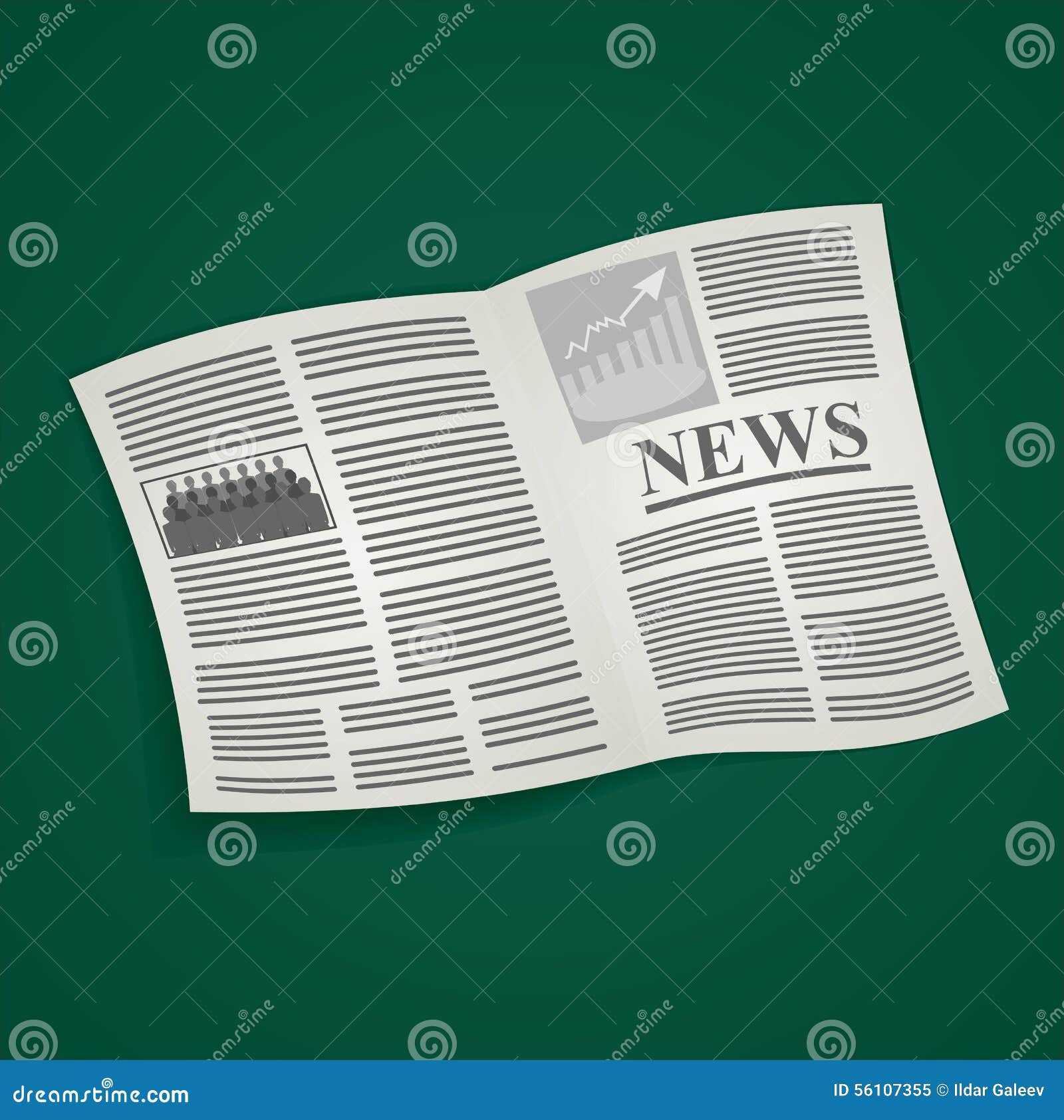 Cartoon daily or Weekly Printed Newspaper Stock Vector - Illustration ...