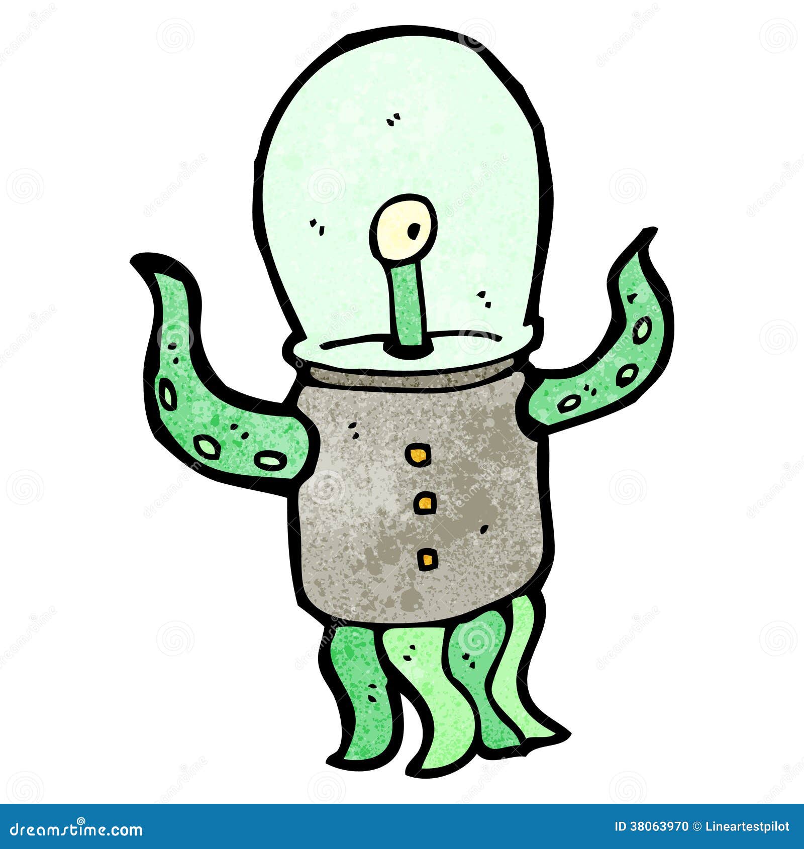 Cartoon weird alien stock vector. Illustration of silly - 38063970