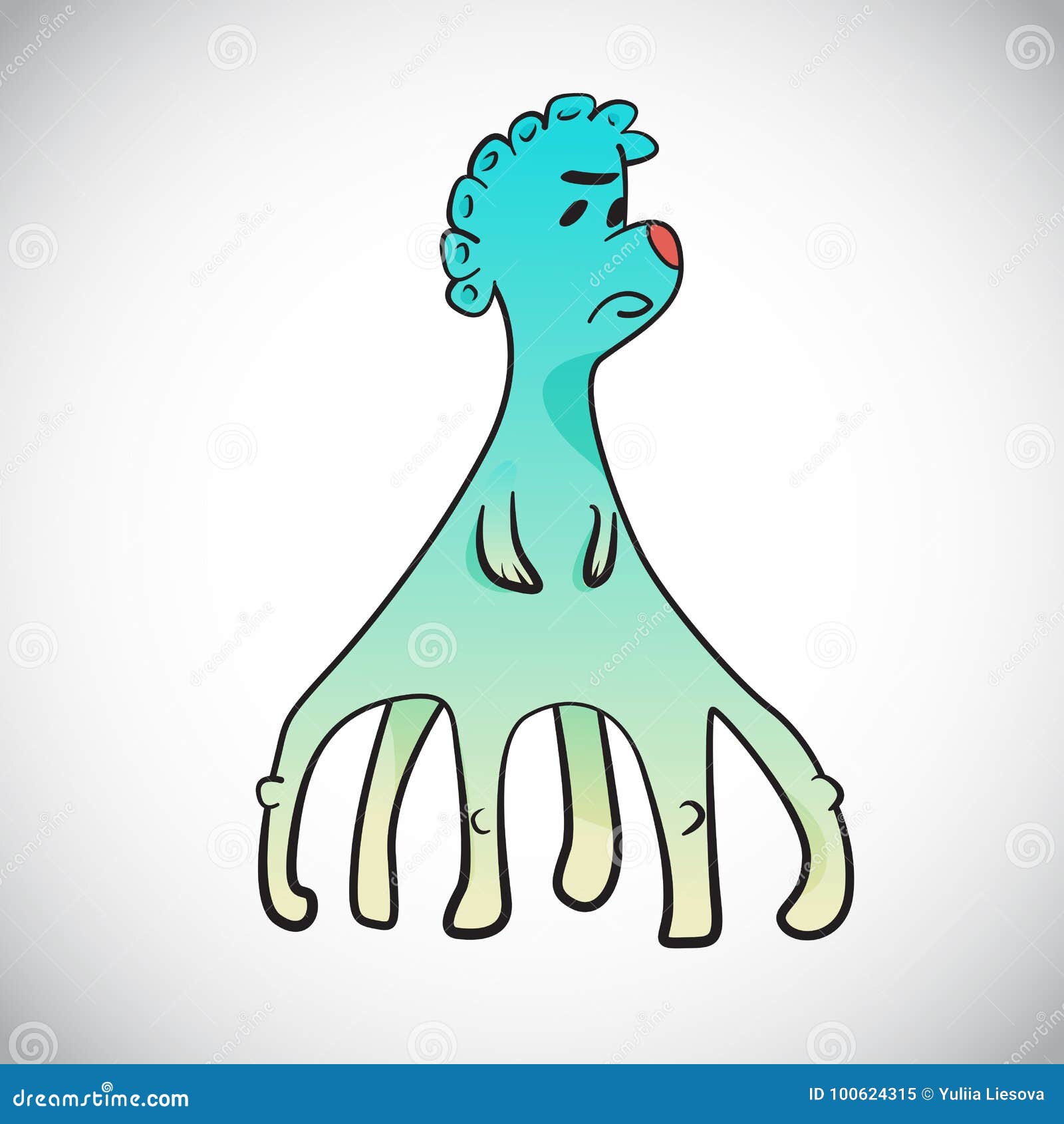 Cartoon of Weird Fantasy Creature with Small Hands Stock Vector ...
