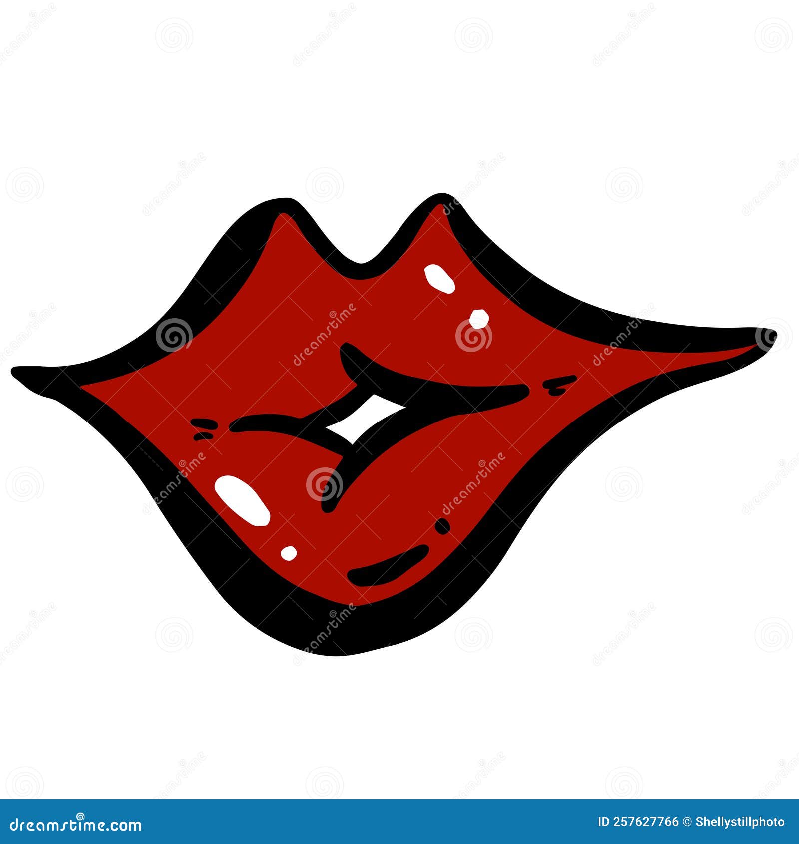 Cartoon Weird Scary Mouth and Lips in Vector Stock Vector ...