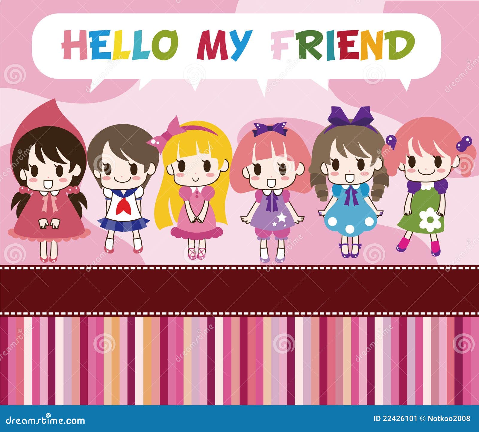 Cartoon Welcome Card Vector Illustration | CartoonDealer.com #22426110