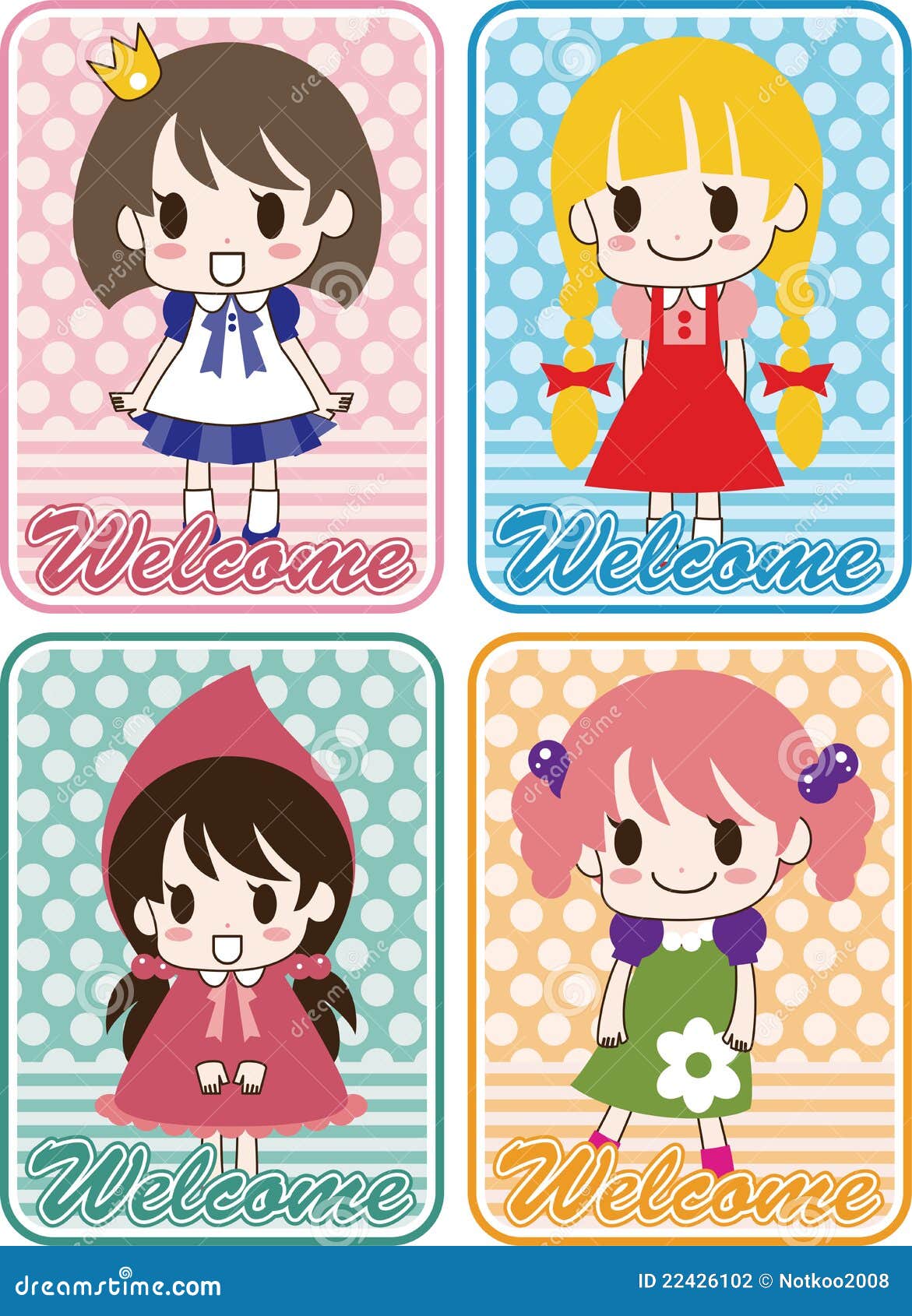 Cartoon welcome card stock vector. Illustration of person - 22426102