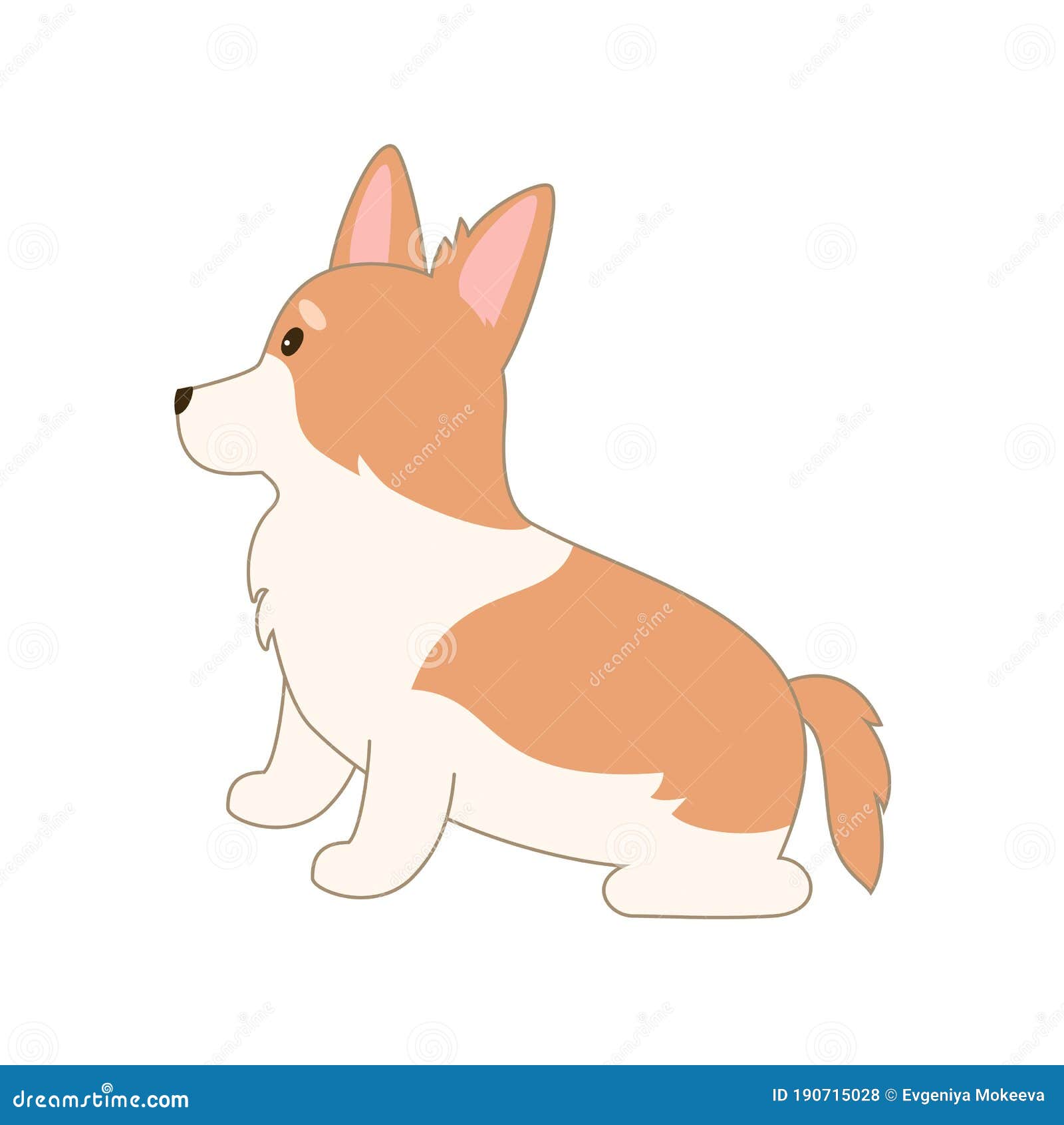 Cartoon Welsh Corgi Dog Diving In The Ocean Vector Illustration ...
