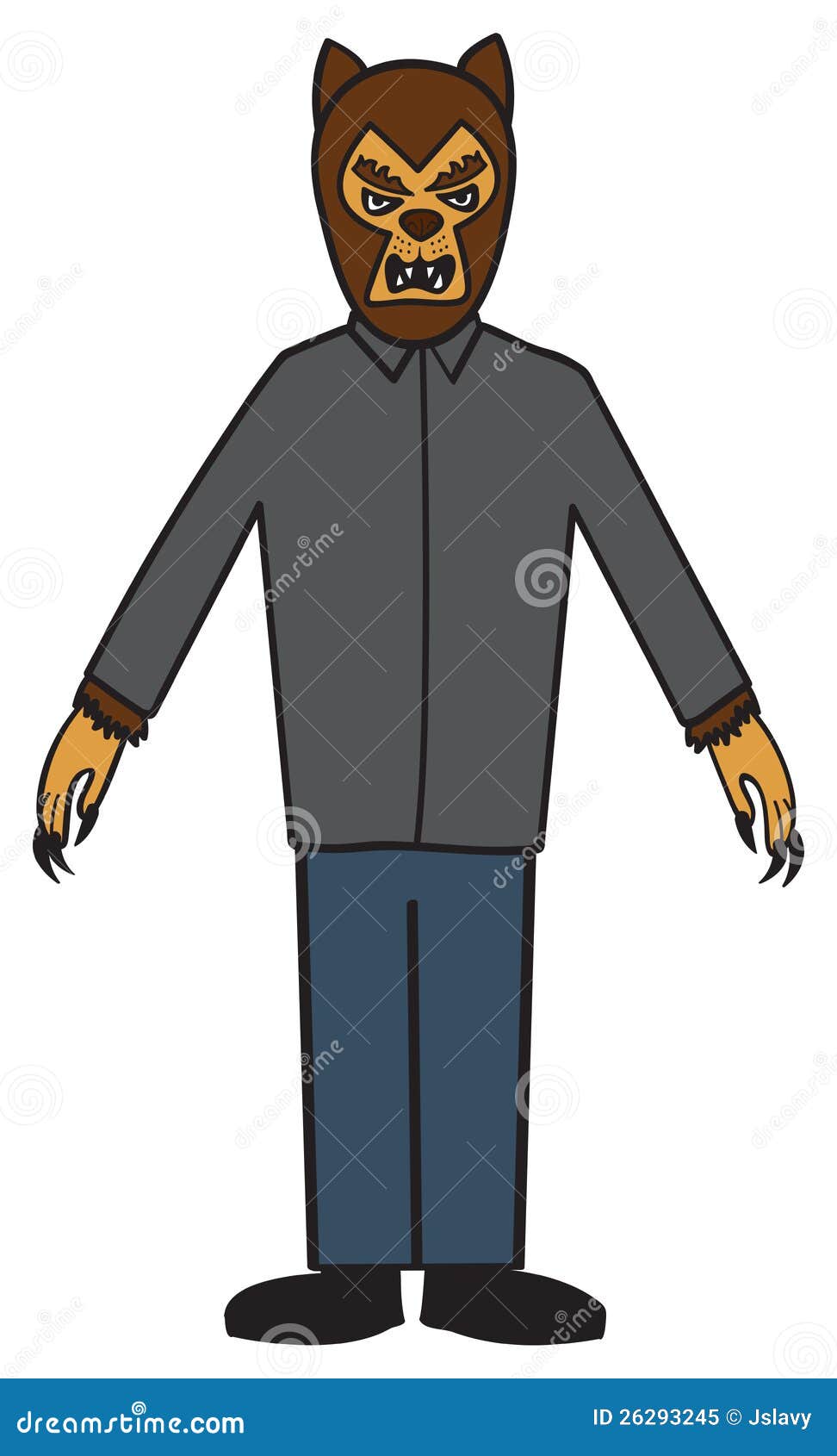 Cartoon Werewolf stock vector. Illustration of fall, trick - 26293245