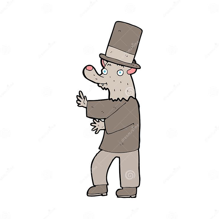 Cartoon Werewolf in Top Hat Stock Illustration - Illustration of drawn ...