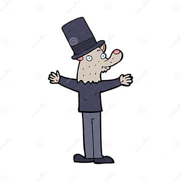 Cartoon Werewolf in Top Hat Stock Illustration - Illustration of doodle ...