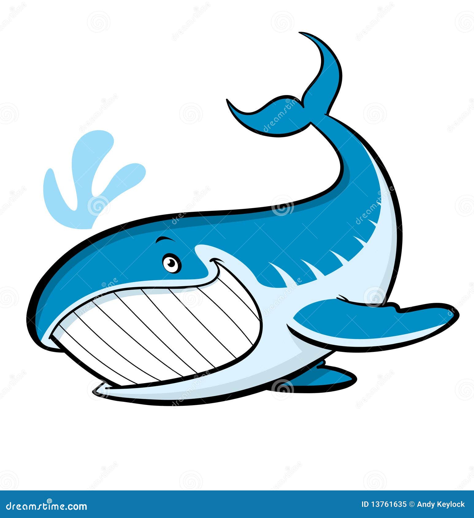 Cartoon whale stock vector. Illustration of spout, cartoons - 13761635