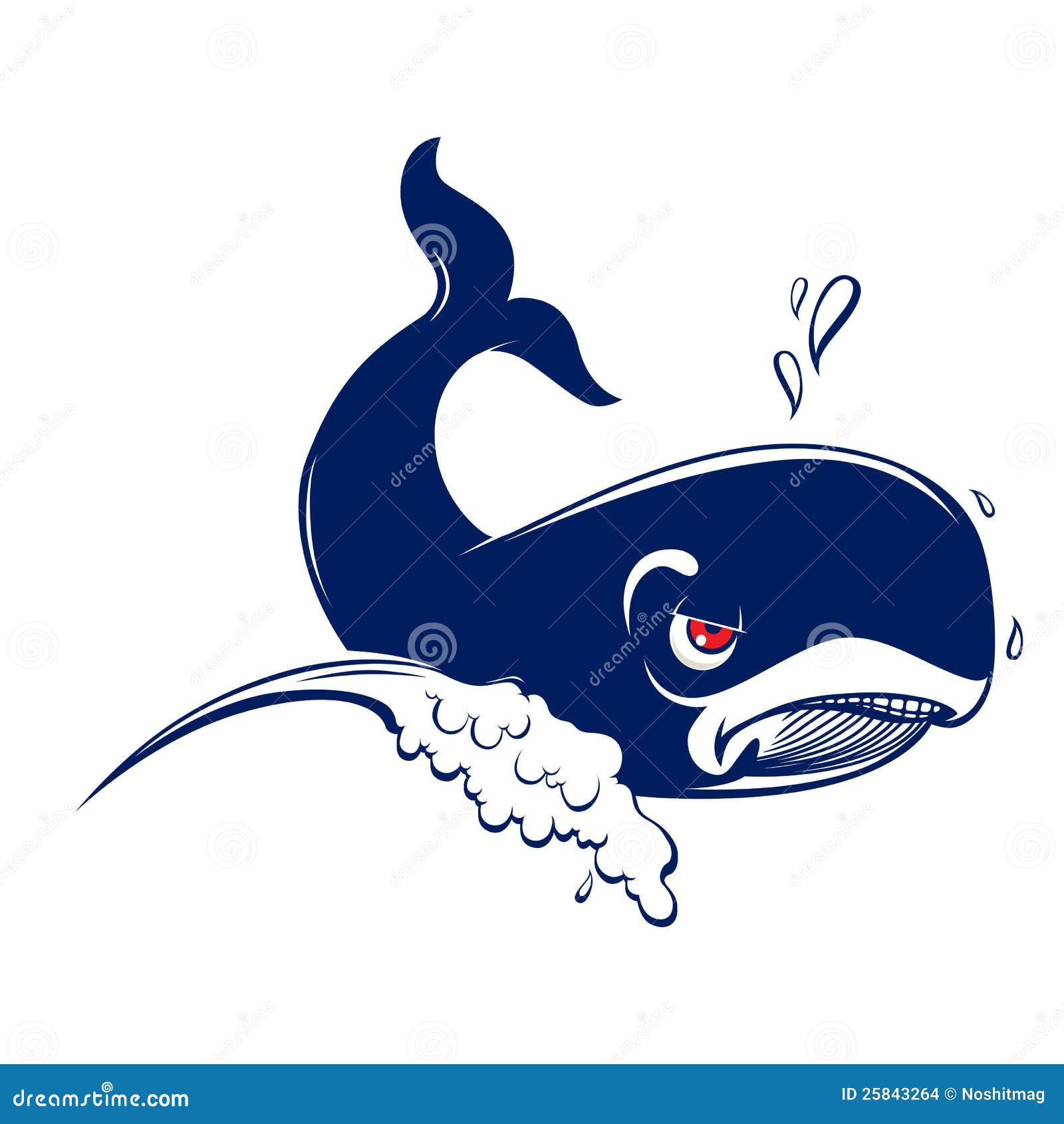 Cartoon whale stock vector. Illustration of rage, huge - 25843264