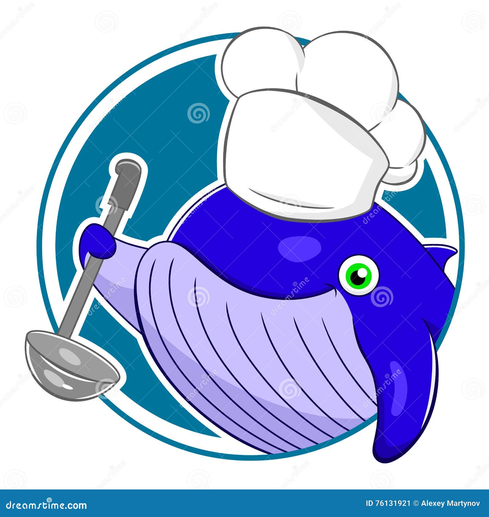 Cartoon whale chef stock vector. Illustration of underwater - 76131921