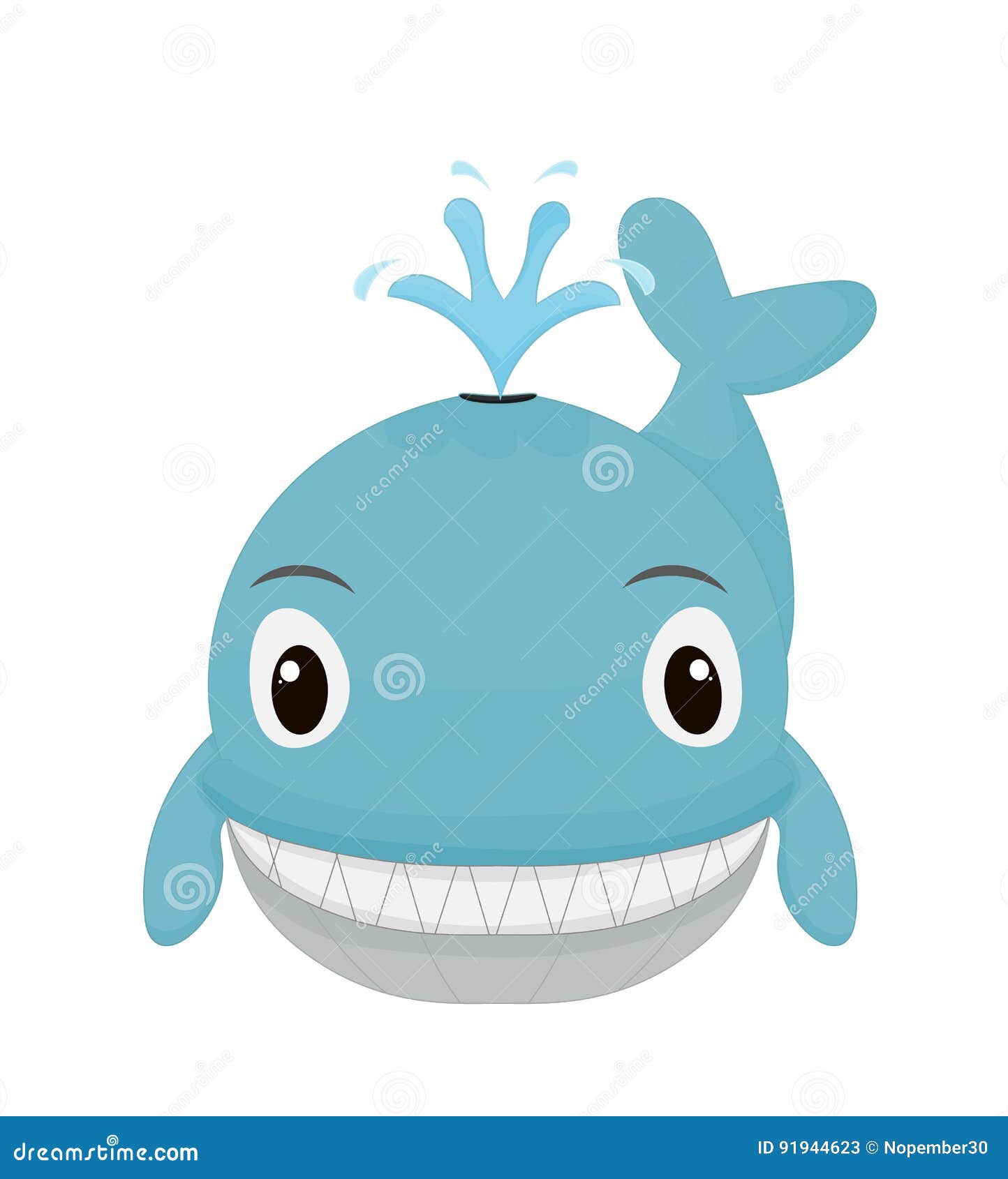 Cartoon whale front view stock vector. Illustration of mascot - 91944623