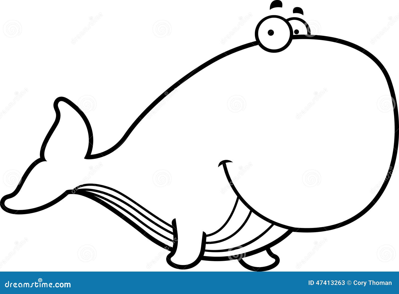 Cartoon Whale Smiling stock vector. Illustration of fins - 47413263