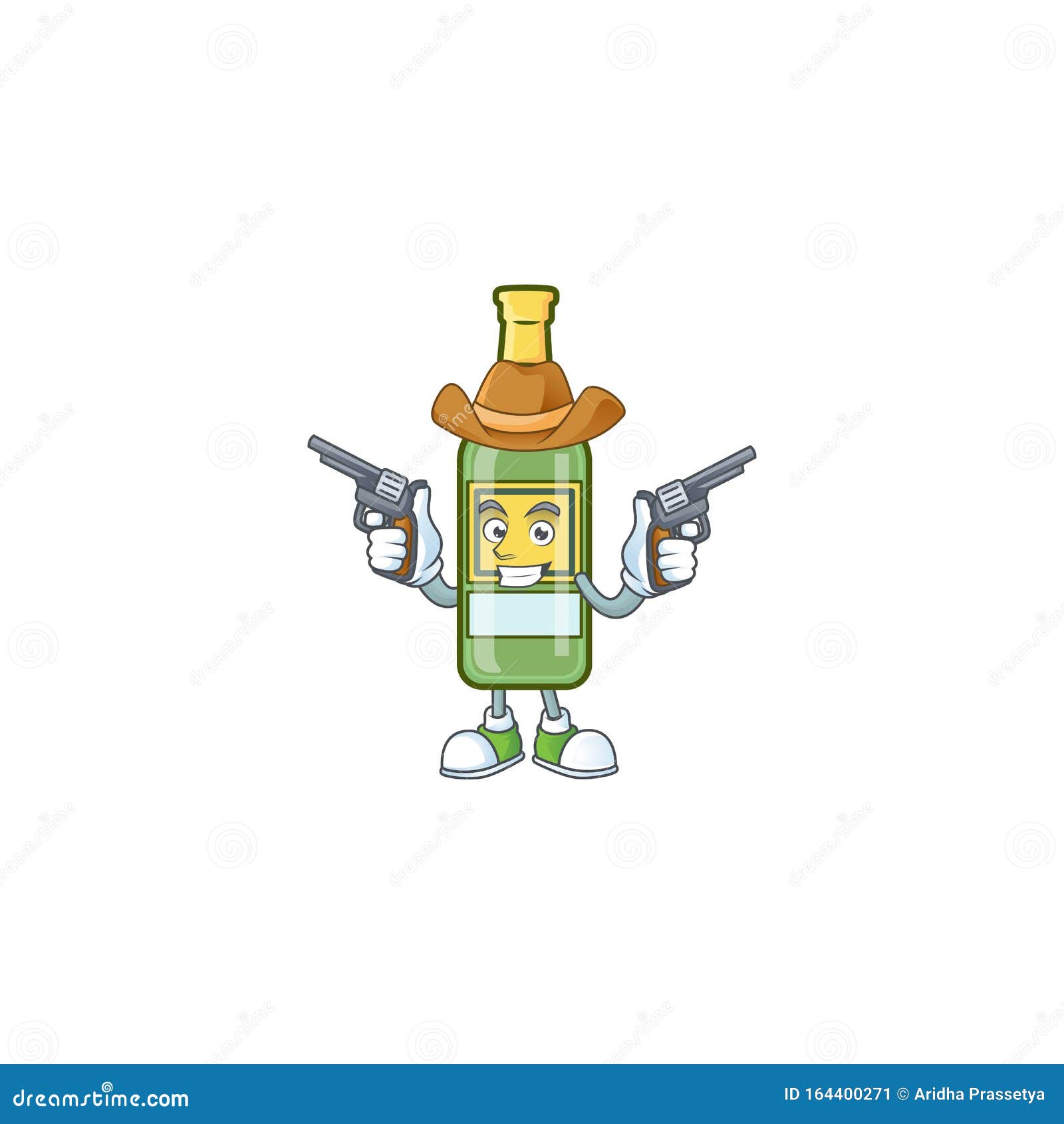 Cartoon Whiskey Bottle with Character Shape Cowboy Stock Vector ...