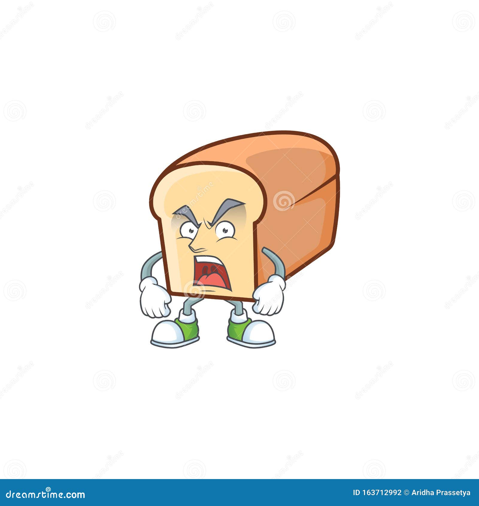 Cartoon of White Bread in Character Angry. Stock Vector - Illustration ...