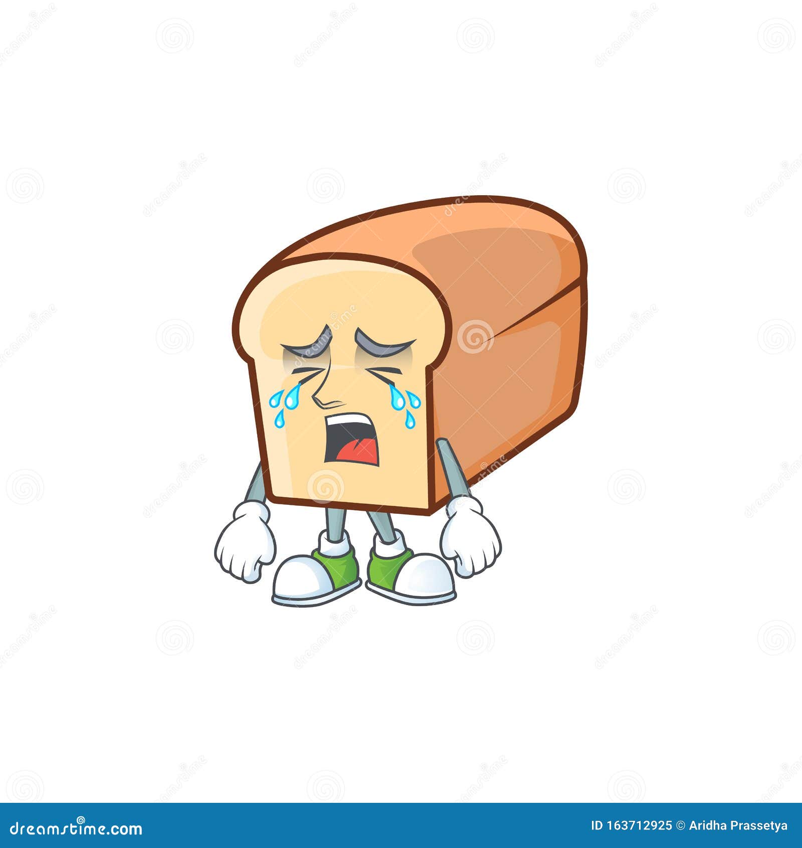 Bread Crying Illustration. Character Vector | CartoonDealer.com #206939055