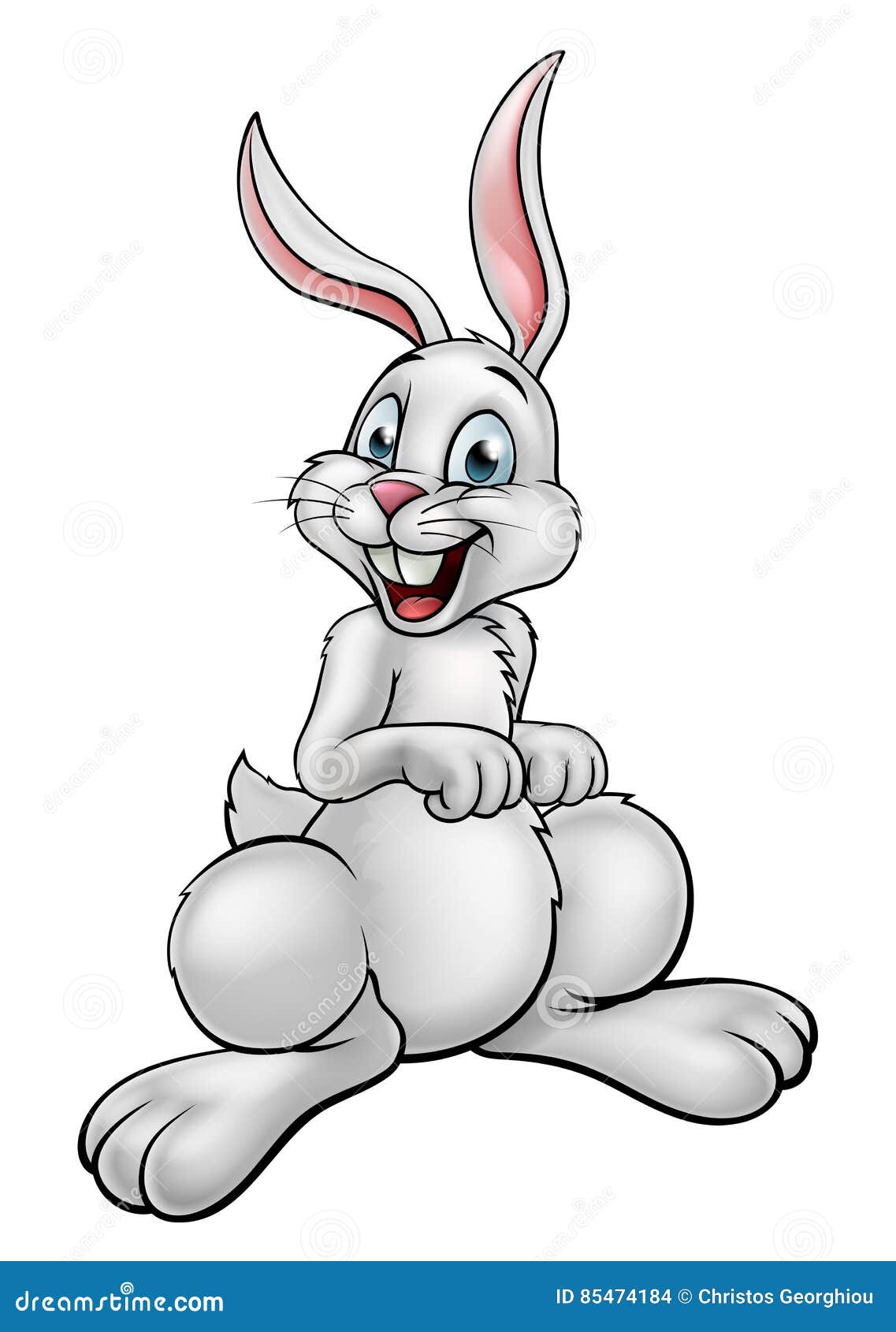 Cartoon White Bunny Rabbit Vector Illustration | CartoonDealer.com ...