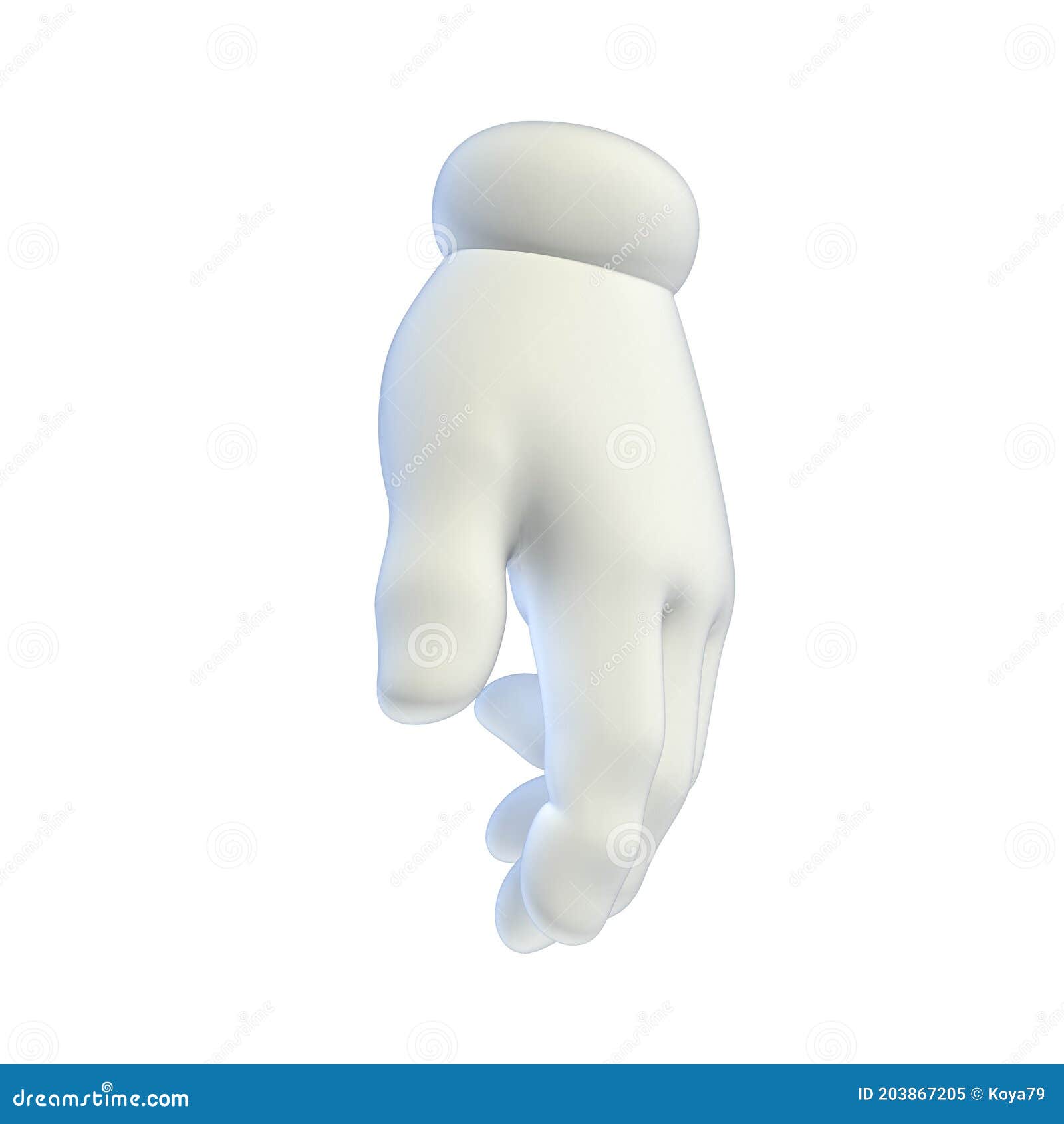 Cartoon White Hand 3d Rendering Stock Illustration - Illustration of ...