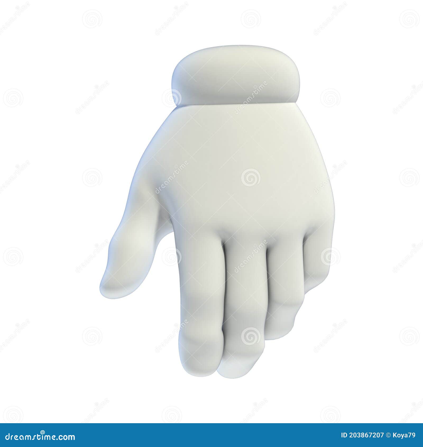Cartoon White Hand 3d Rendering Stock Illustration - Illustration of ...