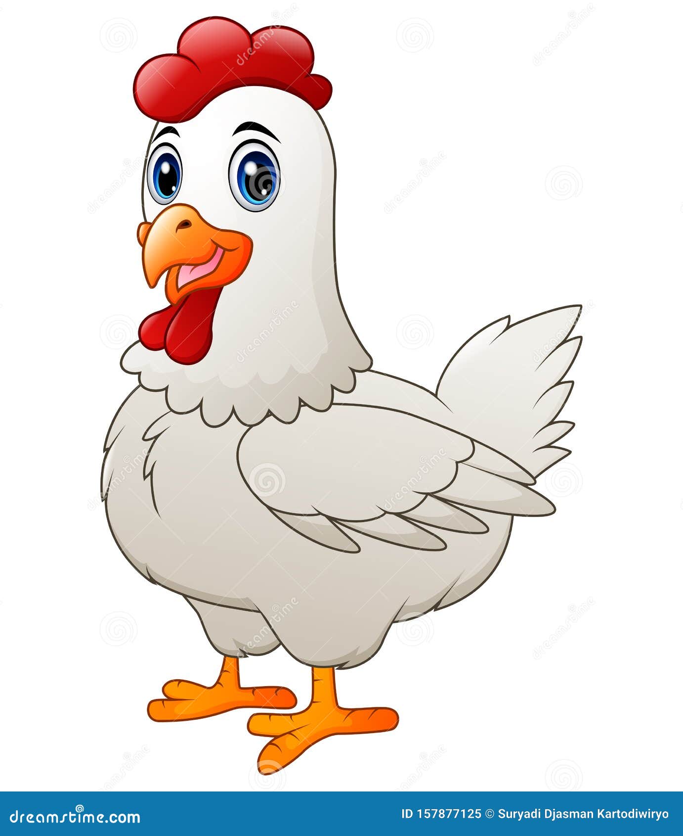 Cartoon white hen stock vector. Illustration of hatch - 157877125