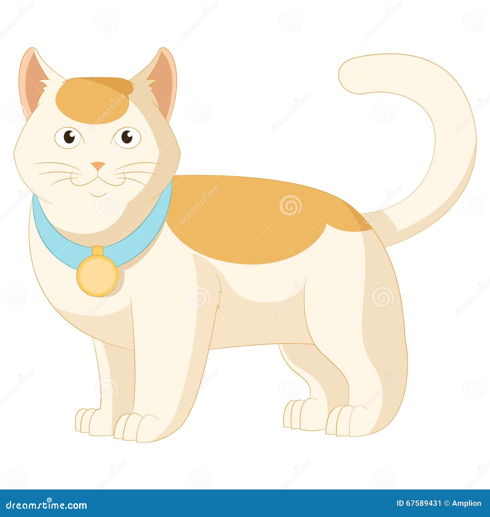 Cartoon White and Orange Cat Stock Vector - Illustration of ginger ...