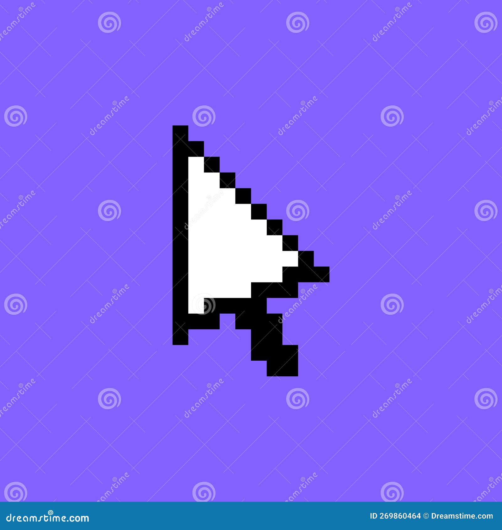 Cartoon White Pixel Computer Cursor Pointer UI Element. Vector Stock ...